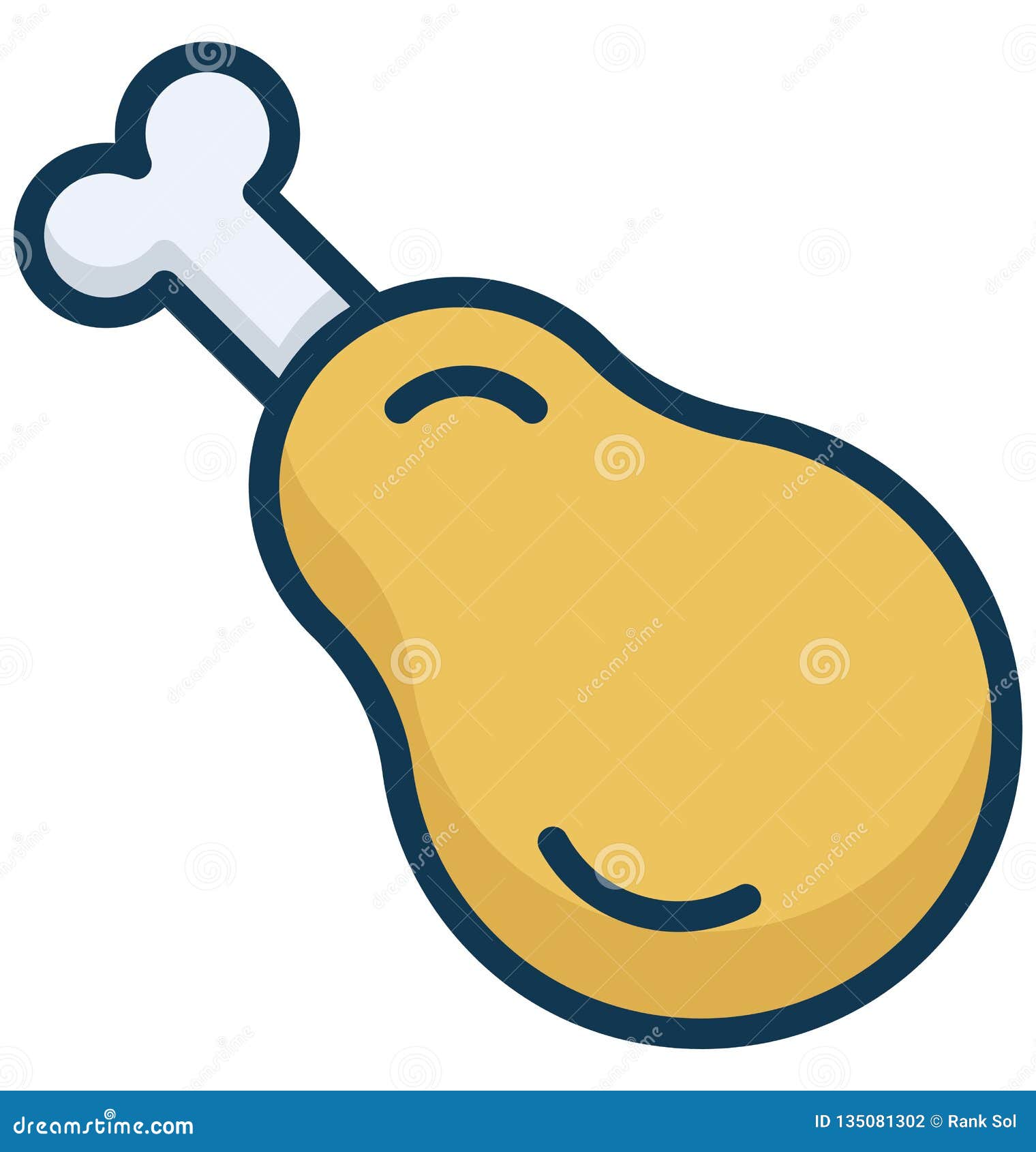 Chicken Leg Piece Vector Illustration Icon Stock Vector - Illustration ...