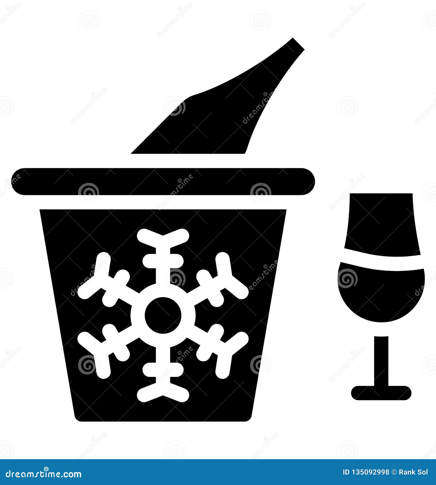 Wine Bucket, Champagne Bucket Isolated Vector Icon that Can Be Easily ...