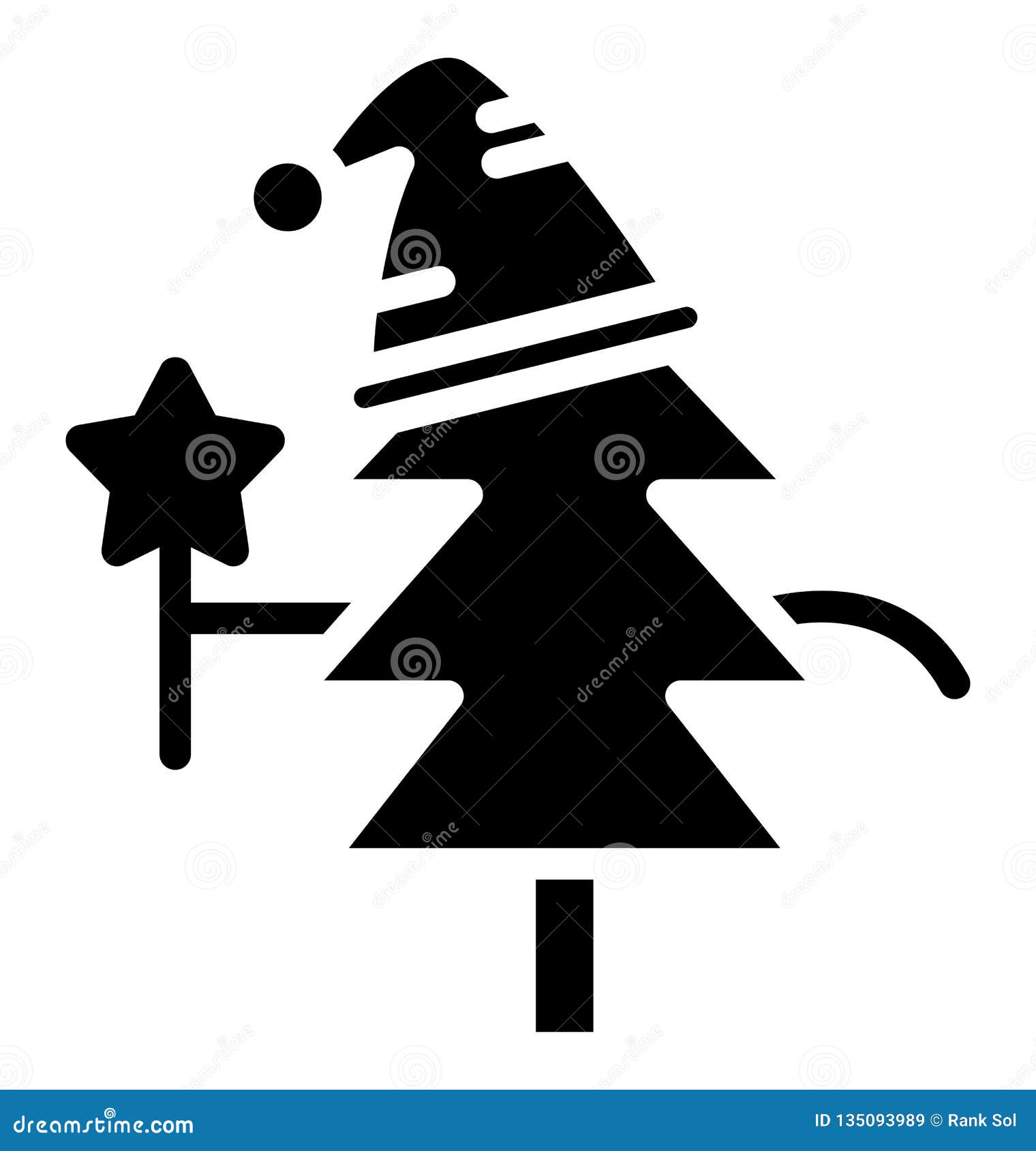 Hat on Tree, Cap on Tree Isolated Vector Icon that Can Be Easily ...