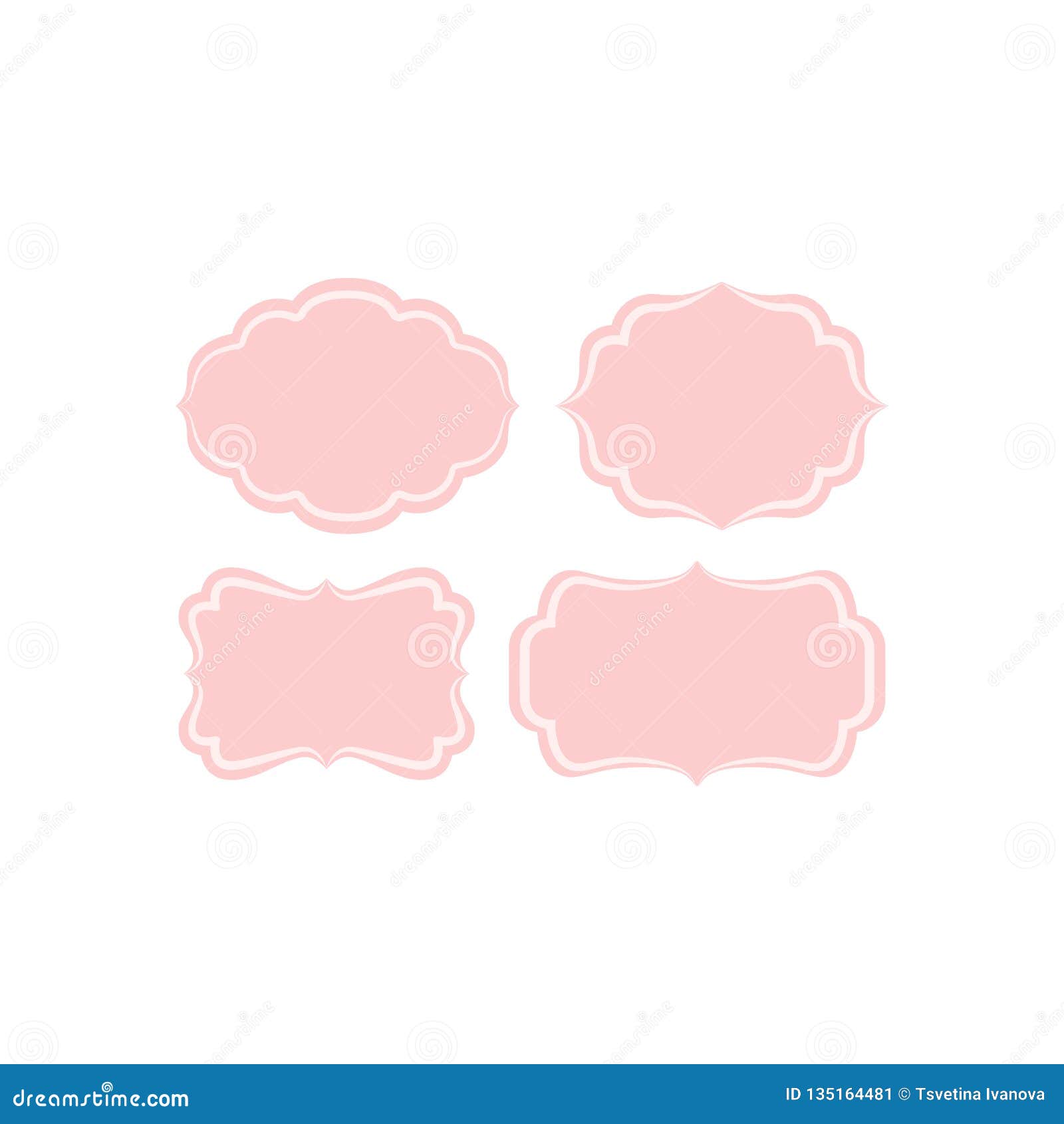Pink Vintage Frame Vector Template. Stock Vector - Illustration of ...