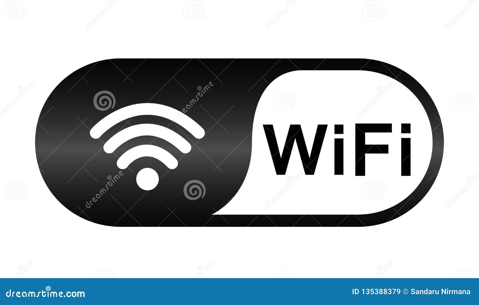 Wifi Icon Symbol Wireless Connection 3d Icon Button in Black Element on ...