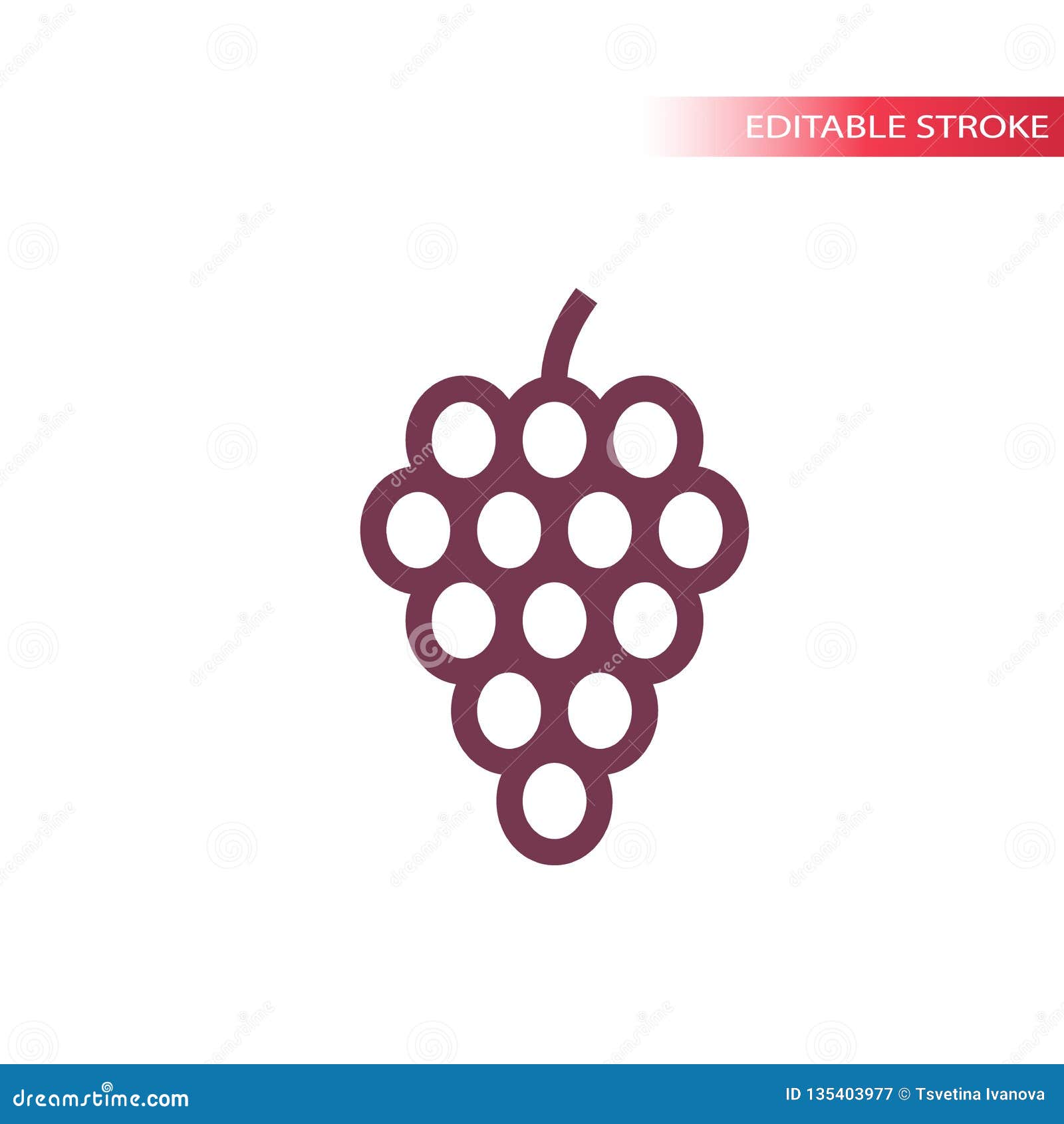 Grape Simple Line Icon in Color. Outline Grape Vector Icon Stock Vector ...