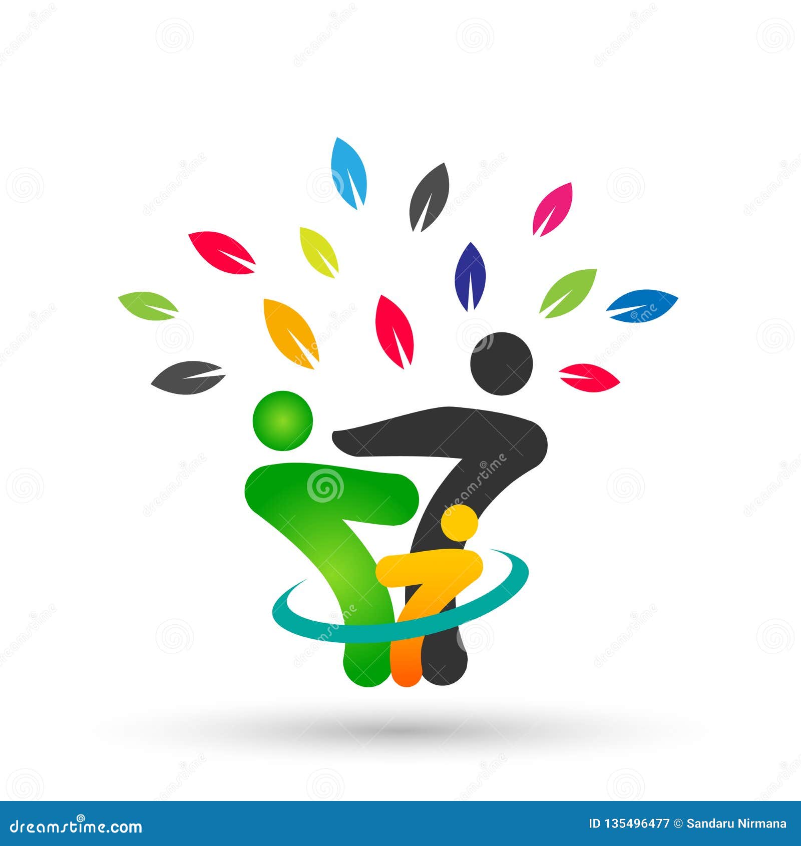 Family Tree in Happy Union Logo, Family, Parent, Kids,green Love ...