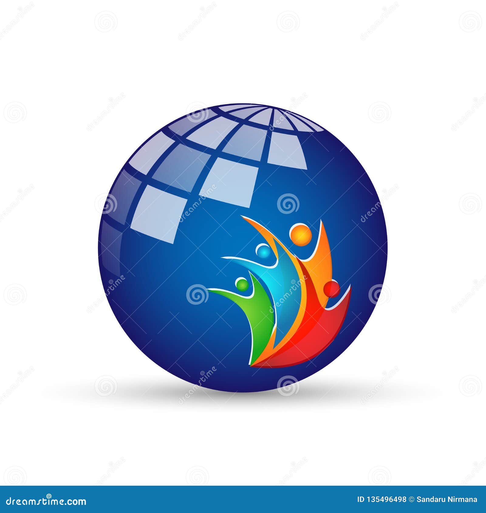 Abstract Globe World Colorful People Report Wellness Together Logo Icon ...