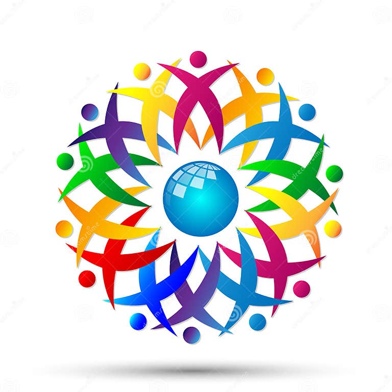 People Globe Team Work Logo Partnership Education Celebration Group ...