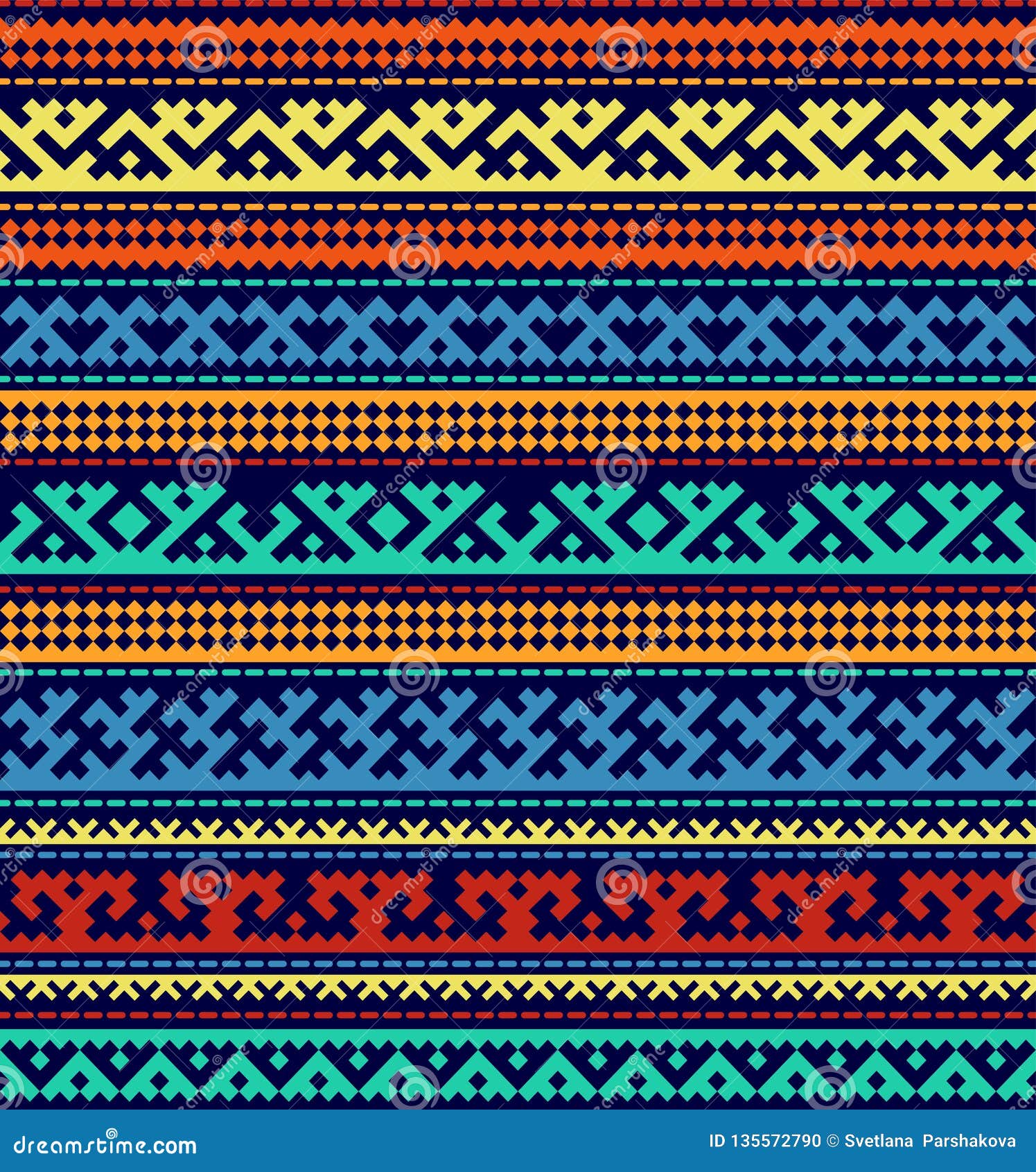 Seamless Pattern with Geometric Ethnic Ornaments of Northern Nations ...