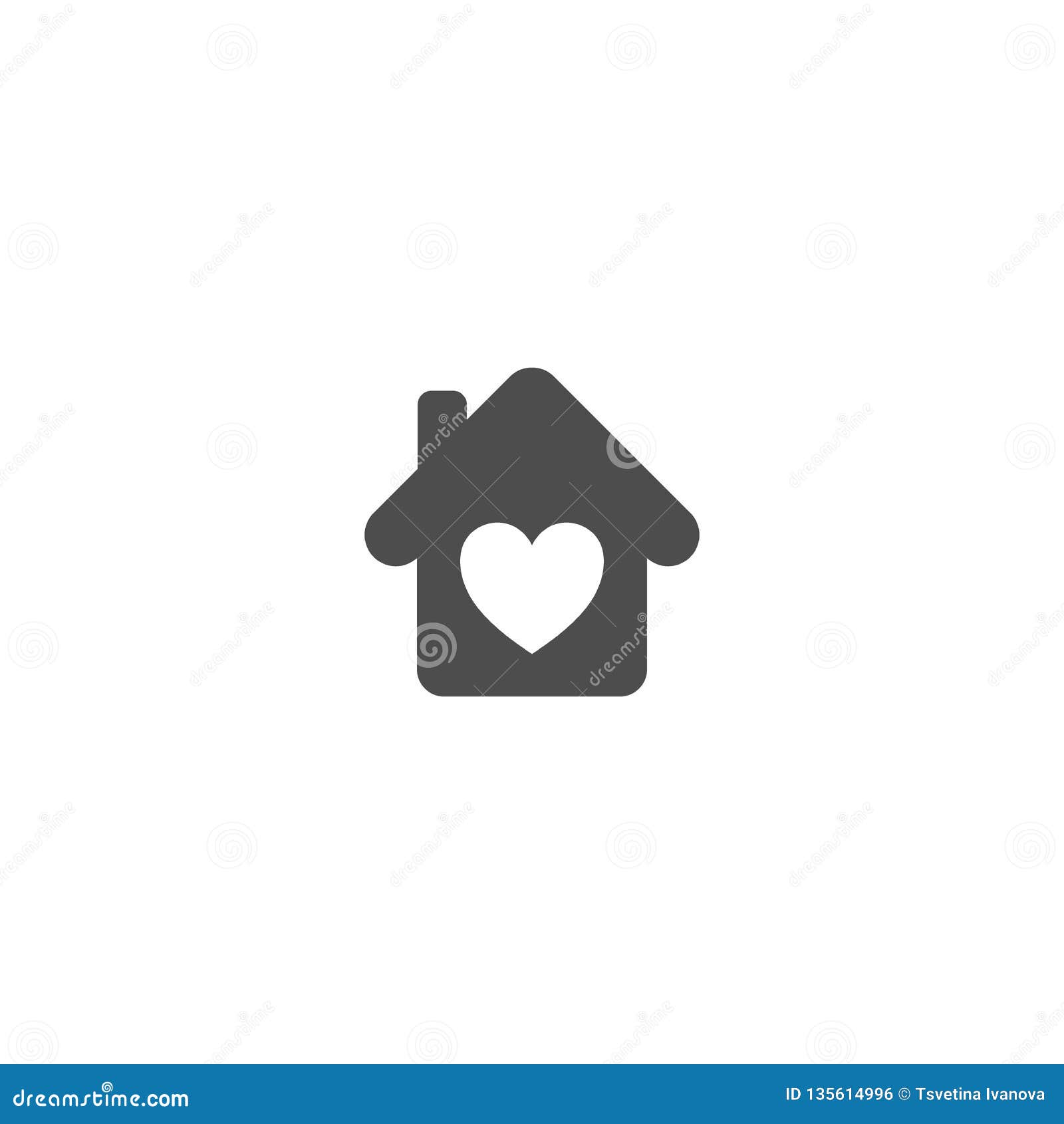 Home Sign with Heart Symbol Simple Vector Icon. Stock Vector ...