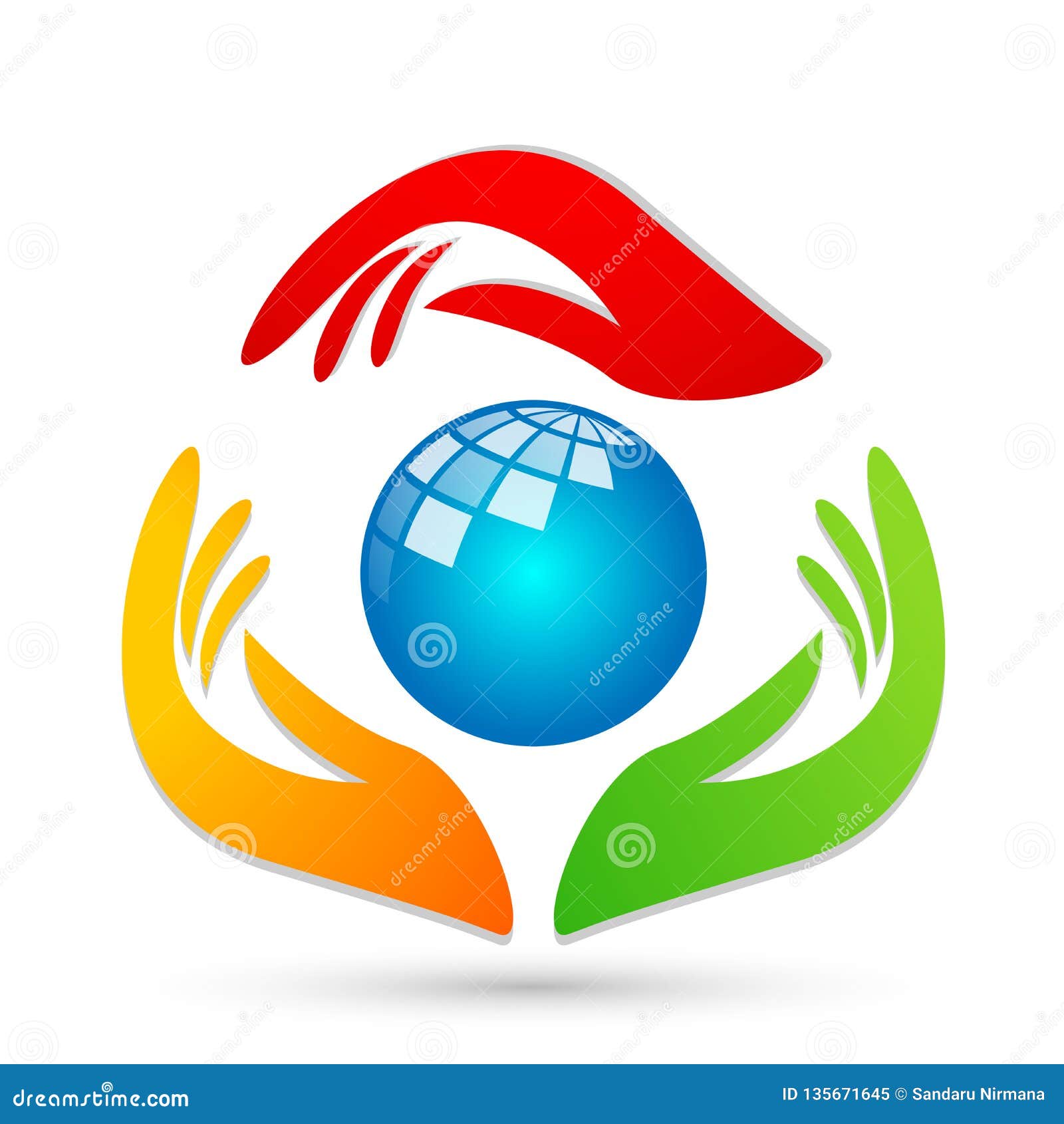 Protect The Earth. Illustrations Of Hands Grasping The Earth Cartoon ...