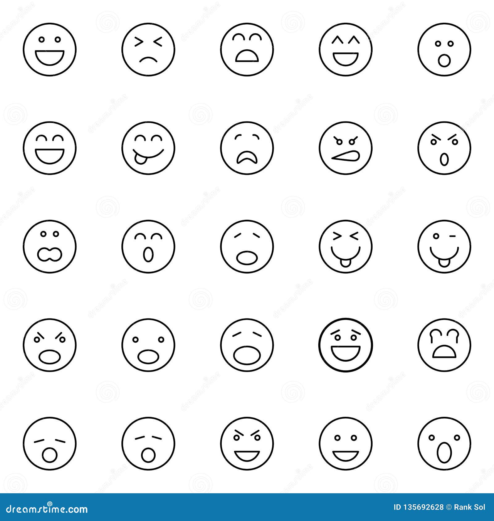 Emoticon and Emoji Isolated Vector Icons Pack that Can Be Easily ...