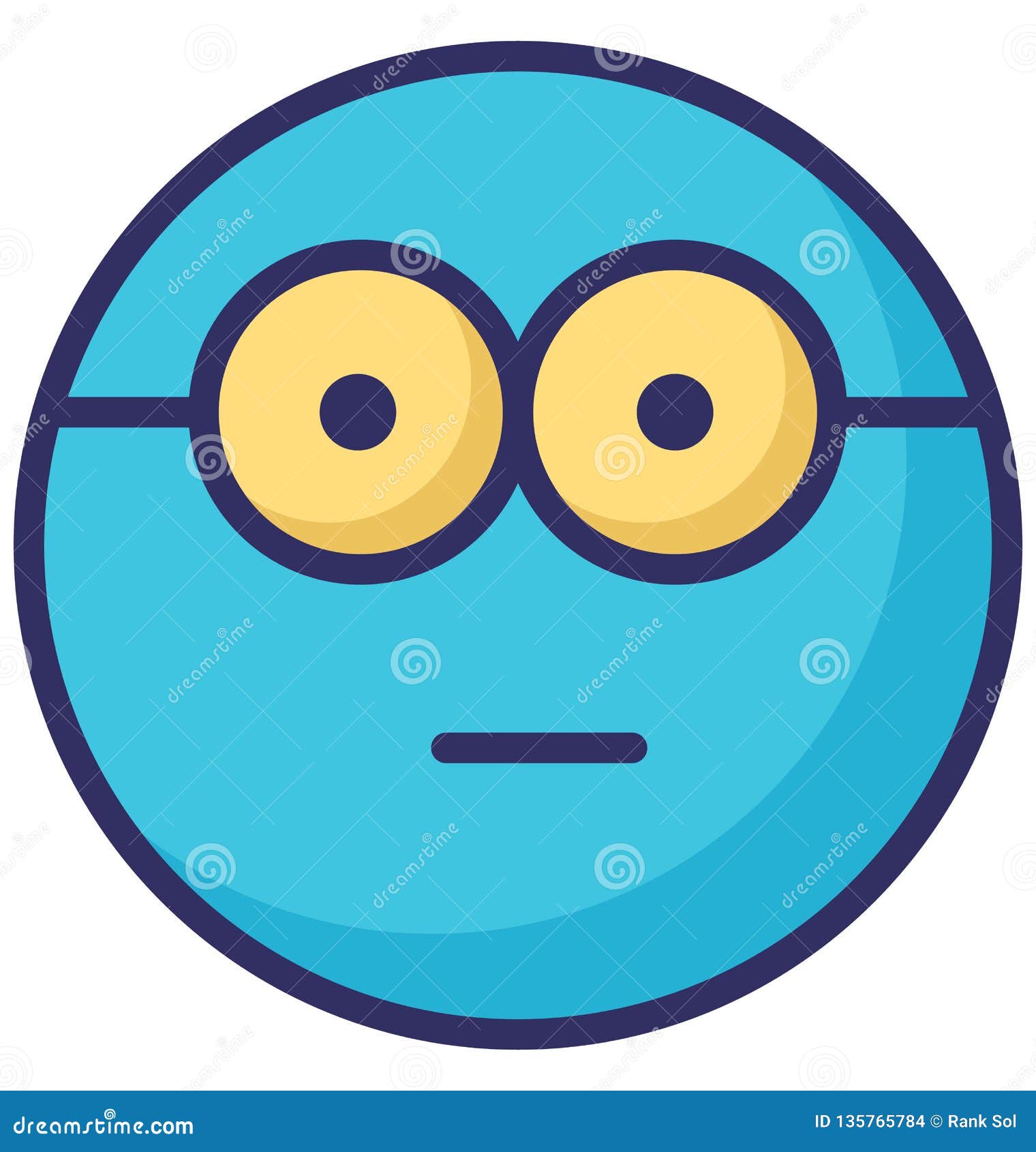 Nerdy Glasses Face, Emoticon Vector Isolated Icon Which Can Easily ...