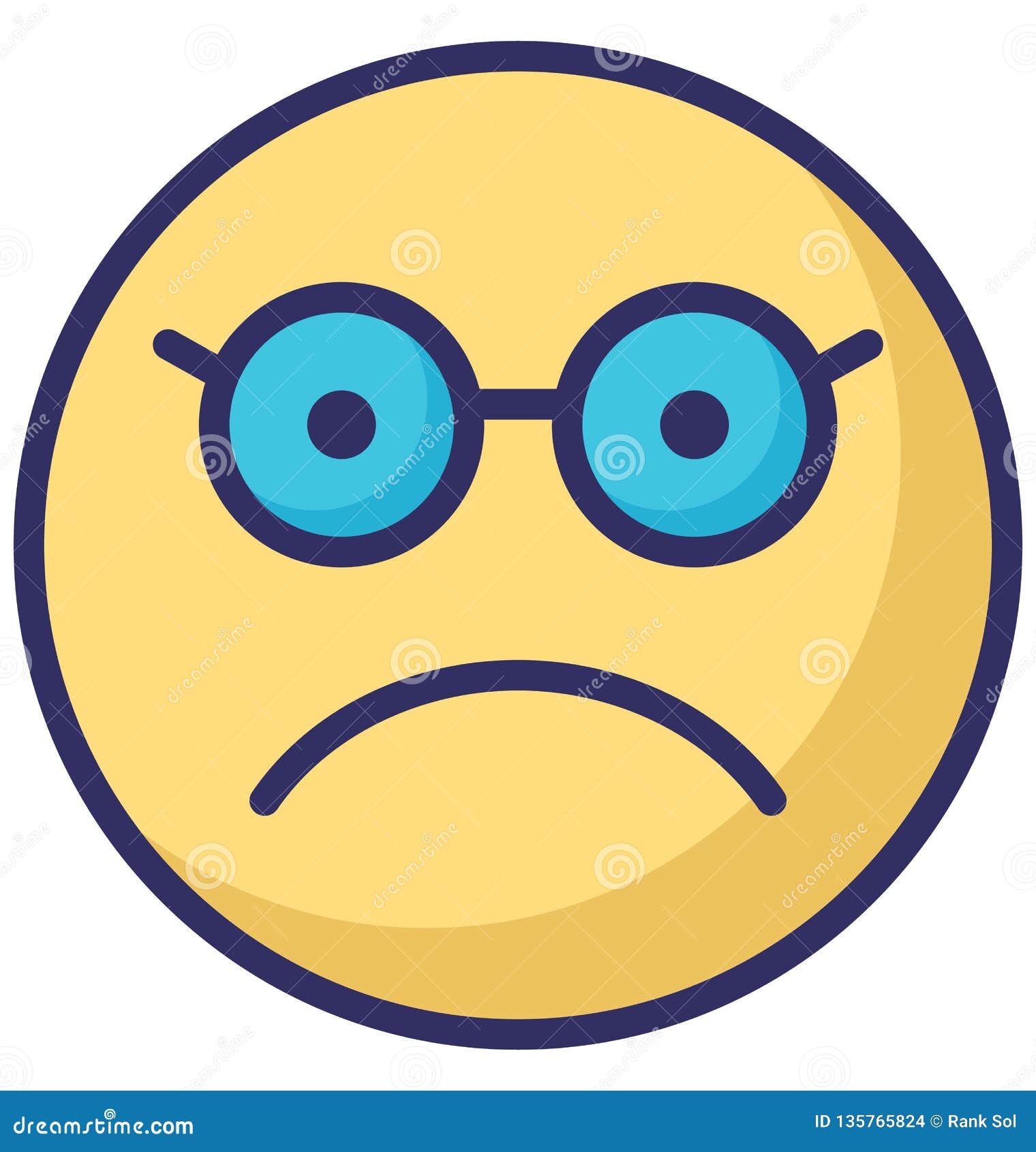 Glasses Face, Stare Emoticon Vector Isolated Icon Which Can Easily ...