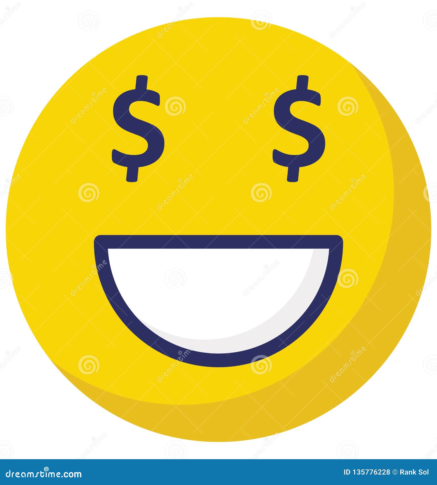 Dollar, Dollar on Face Vector Isolated Icon Which Can Easily Modify or ...