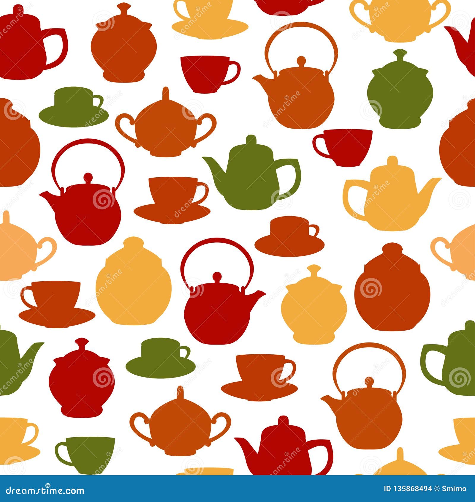 Be Ready for a Tea. Seamless Tea Pattern Stock Vector - Illustration of ...