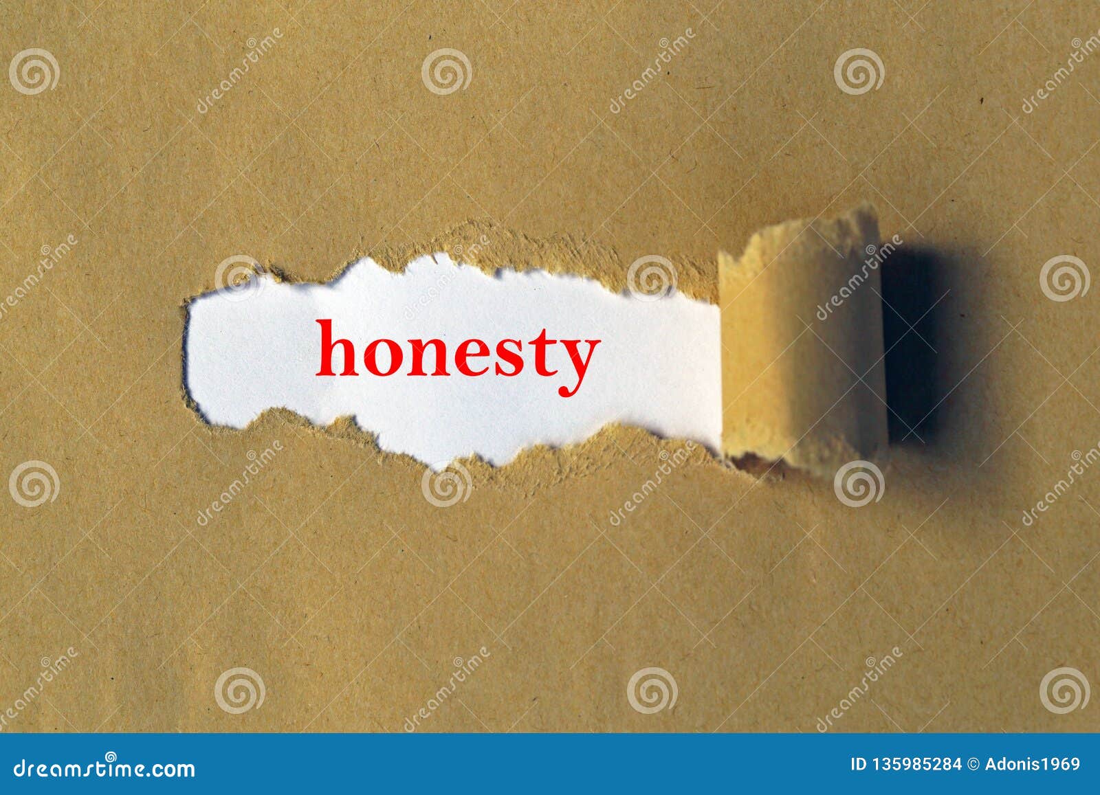 Honesty heading stock photo. Image of ripped, heading - 135985284