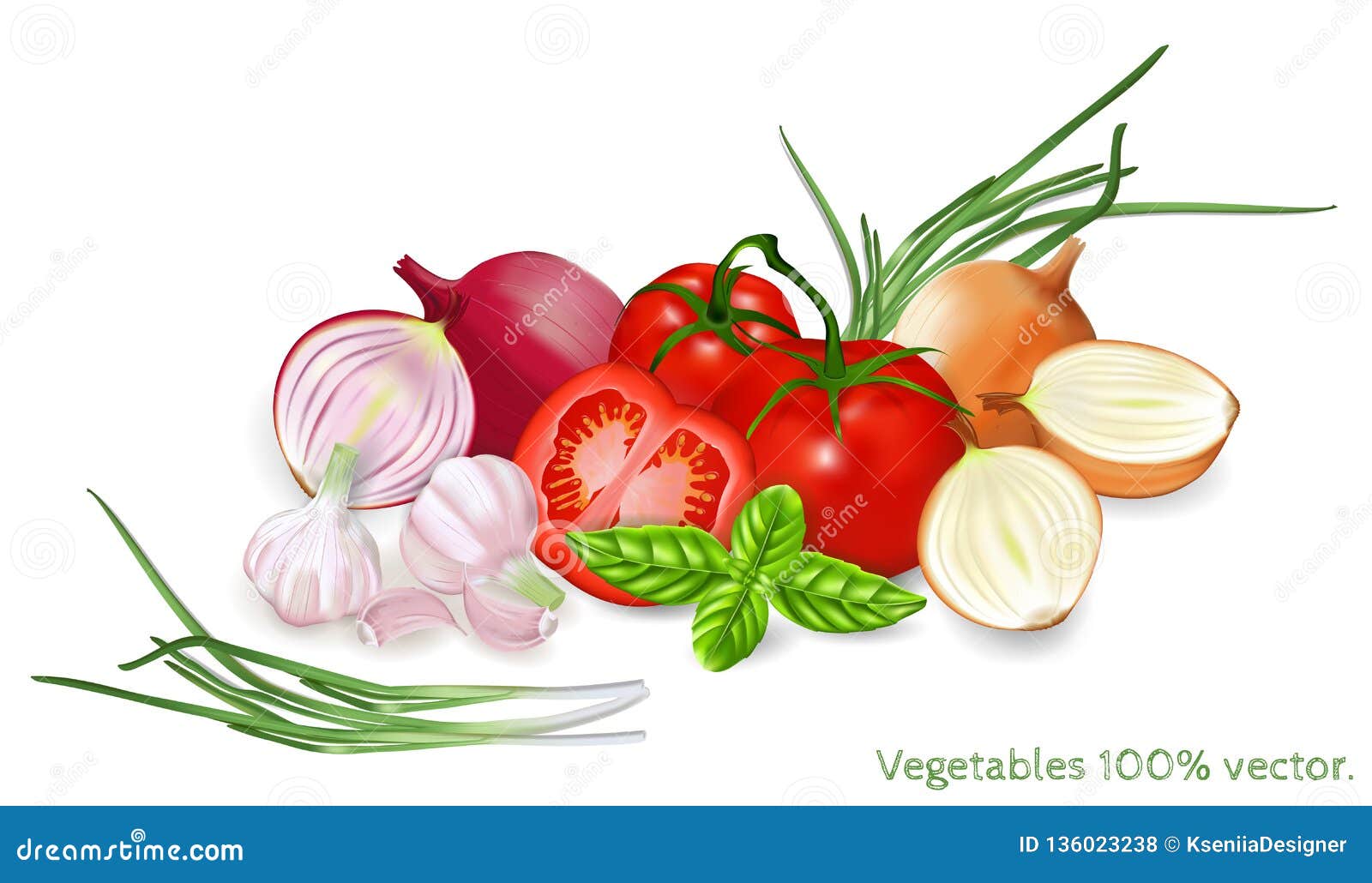 Big Vector Set of Fresh Vegetables. Vector Illustration. Stock Vector ...