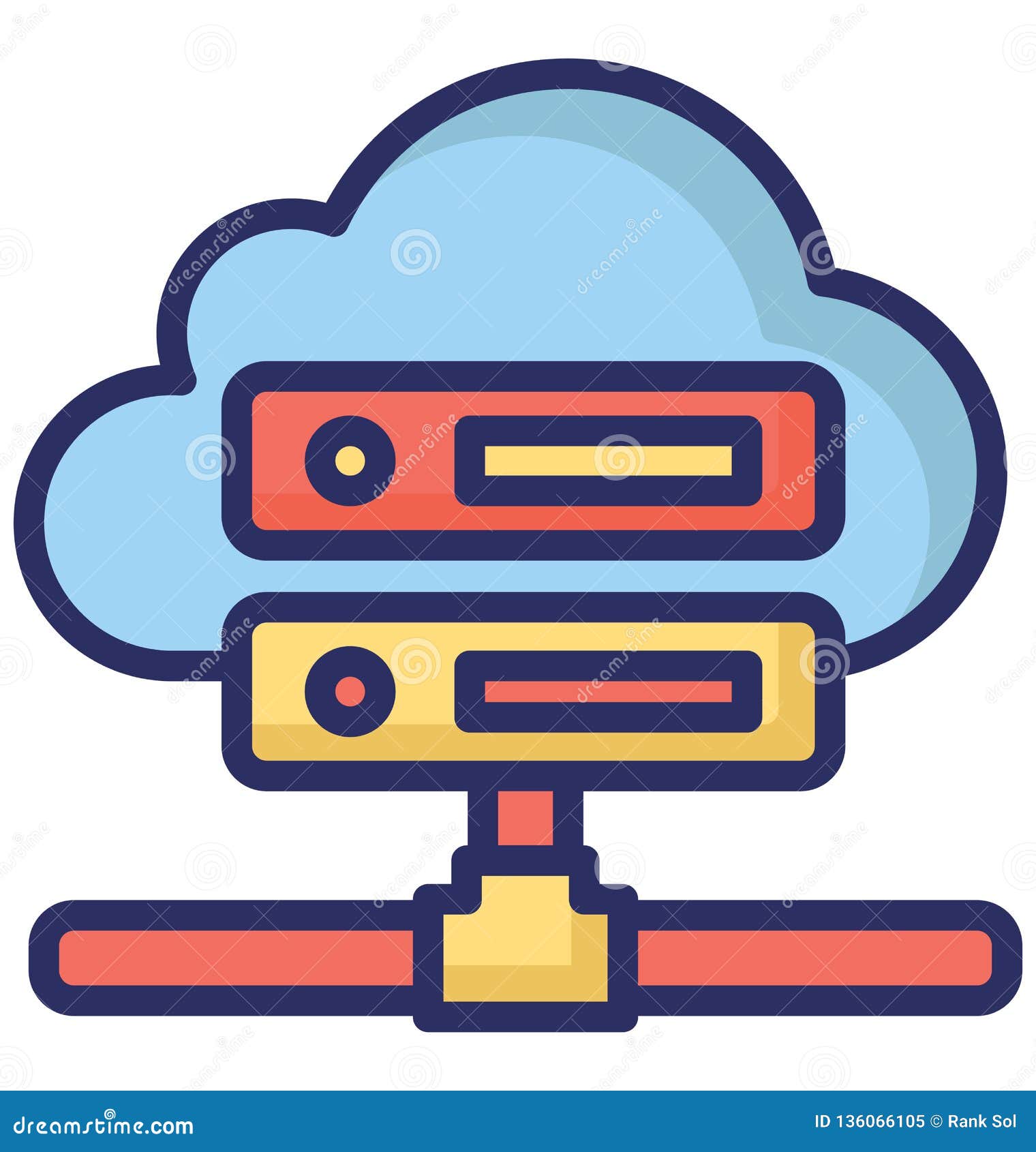 Cloud Server Rack Isolated Vector Icon that Can Easily Modify or Edit ...