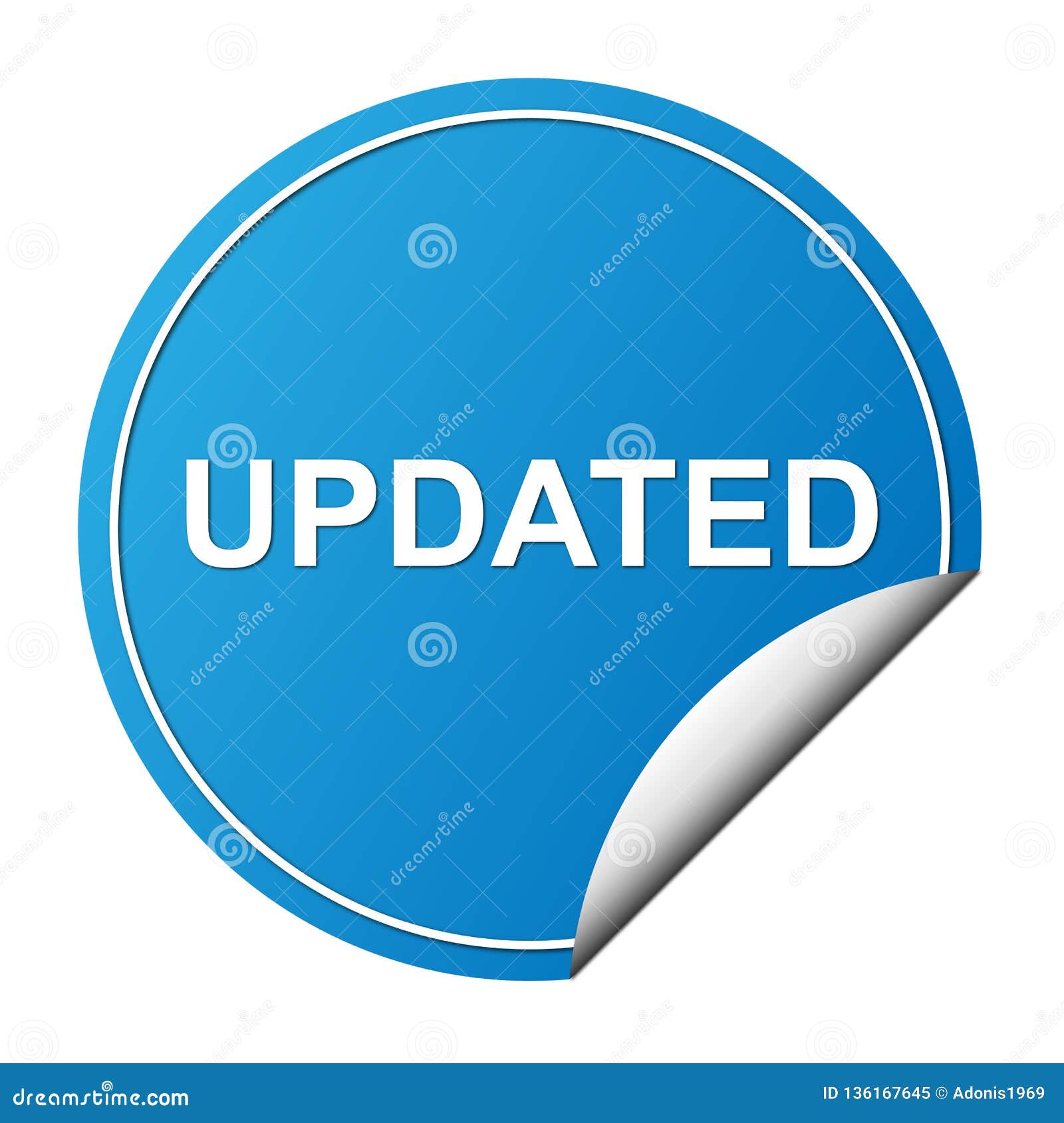 Updated Sticker. Cartoon Vector | CartoonDealer.com #153904761