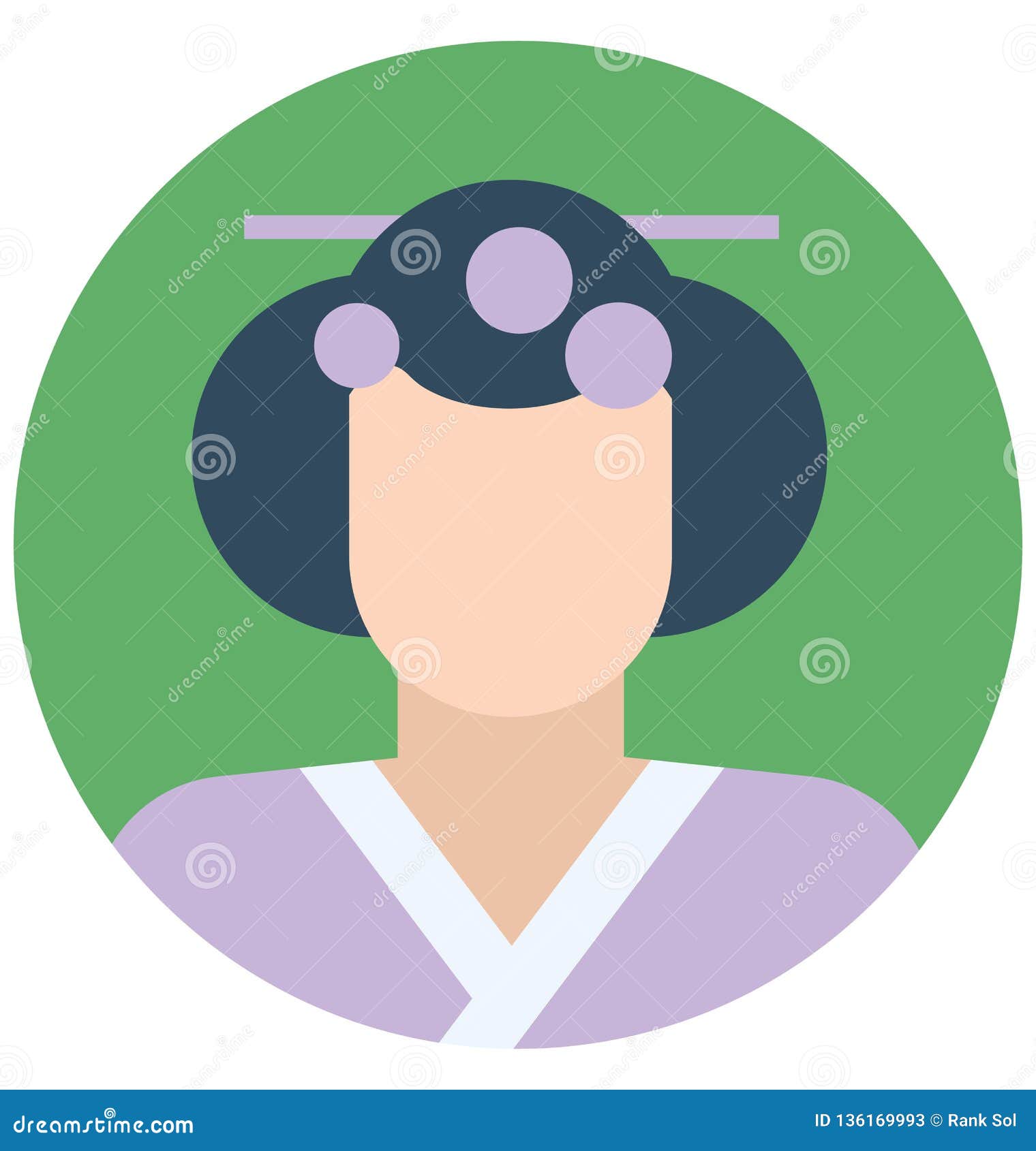 Two Color Geisha Vector Icon From Smileys Concept. Isolated Blue Geisha ...