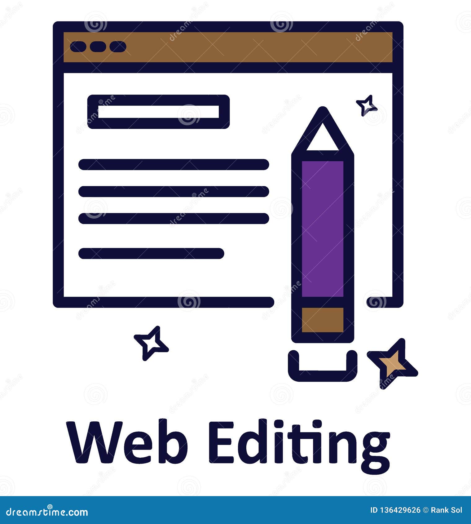 Web Editing Isolated Vector Icon that Can Easily Modified or Edit ...
