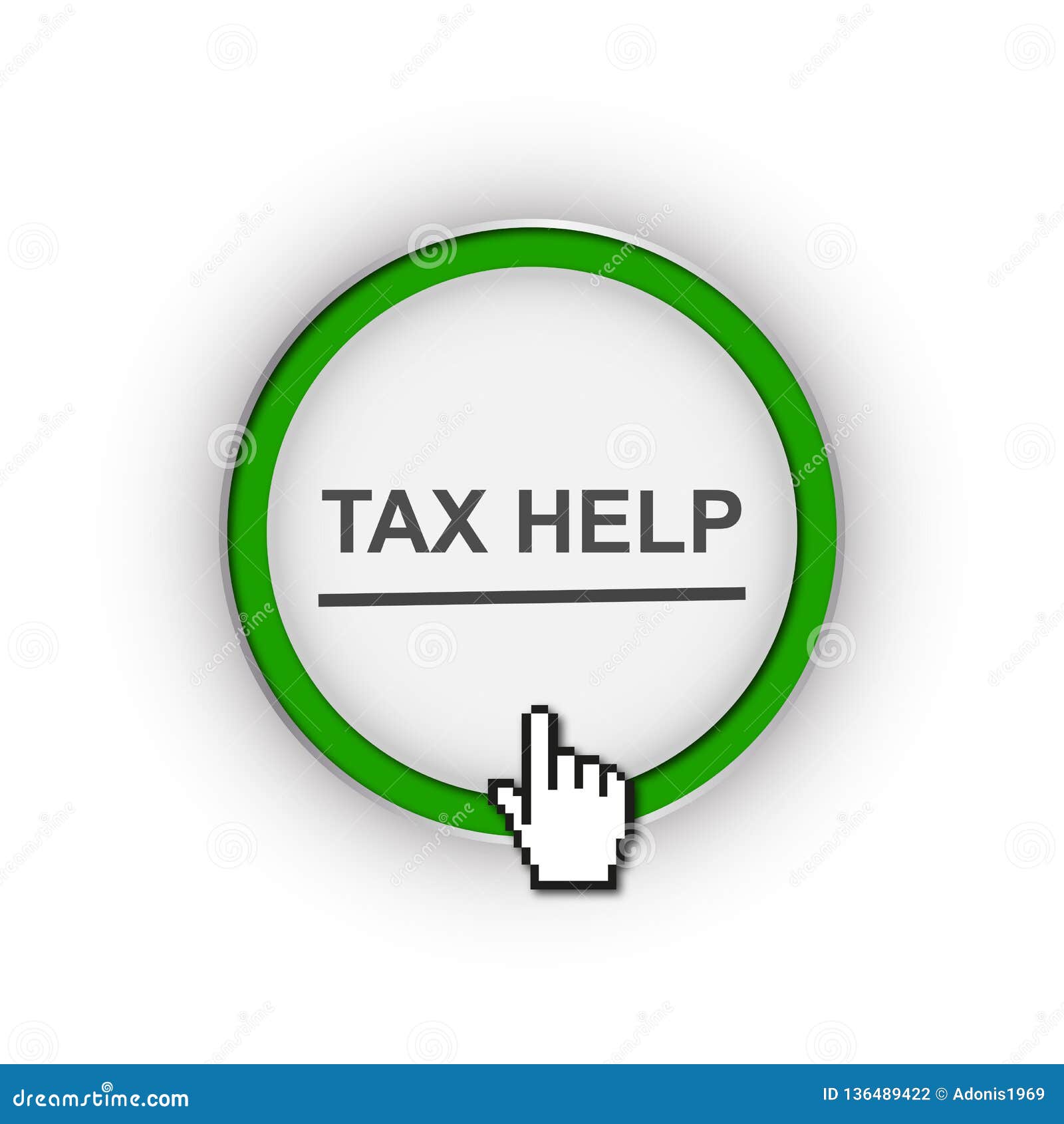 Tax help button stock illustration. Illustration of cutout - 136489422