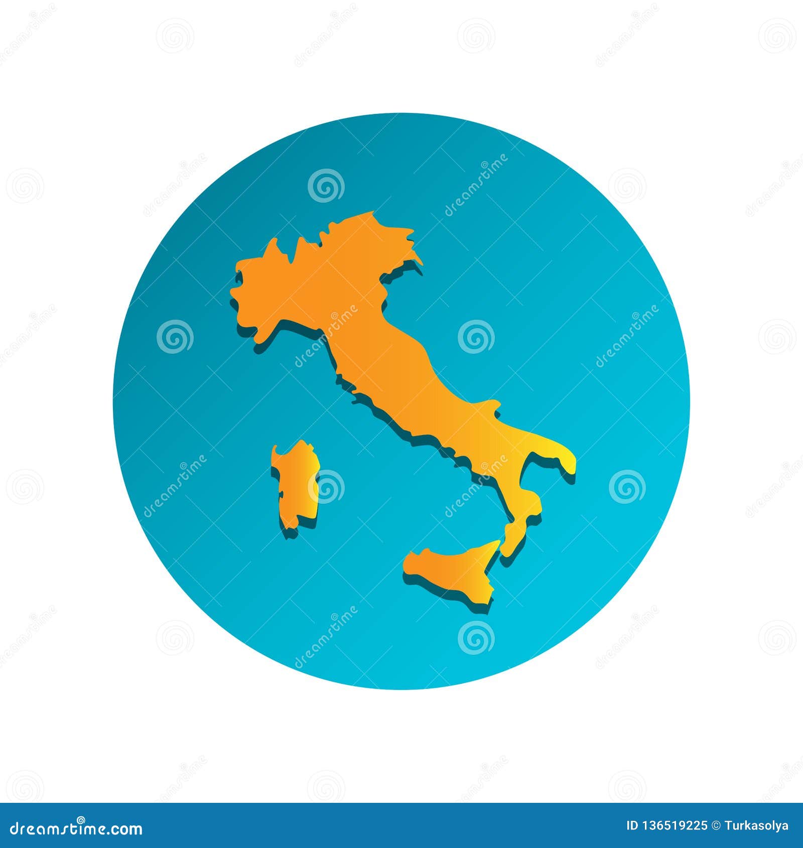 Simplified Map Of Italy Outline. Fill And Stroke Are National Co Vector ...