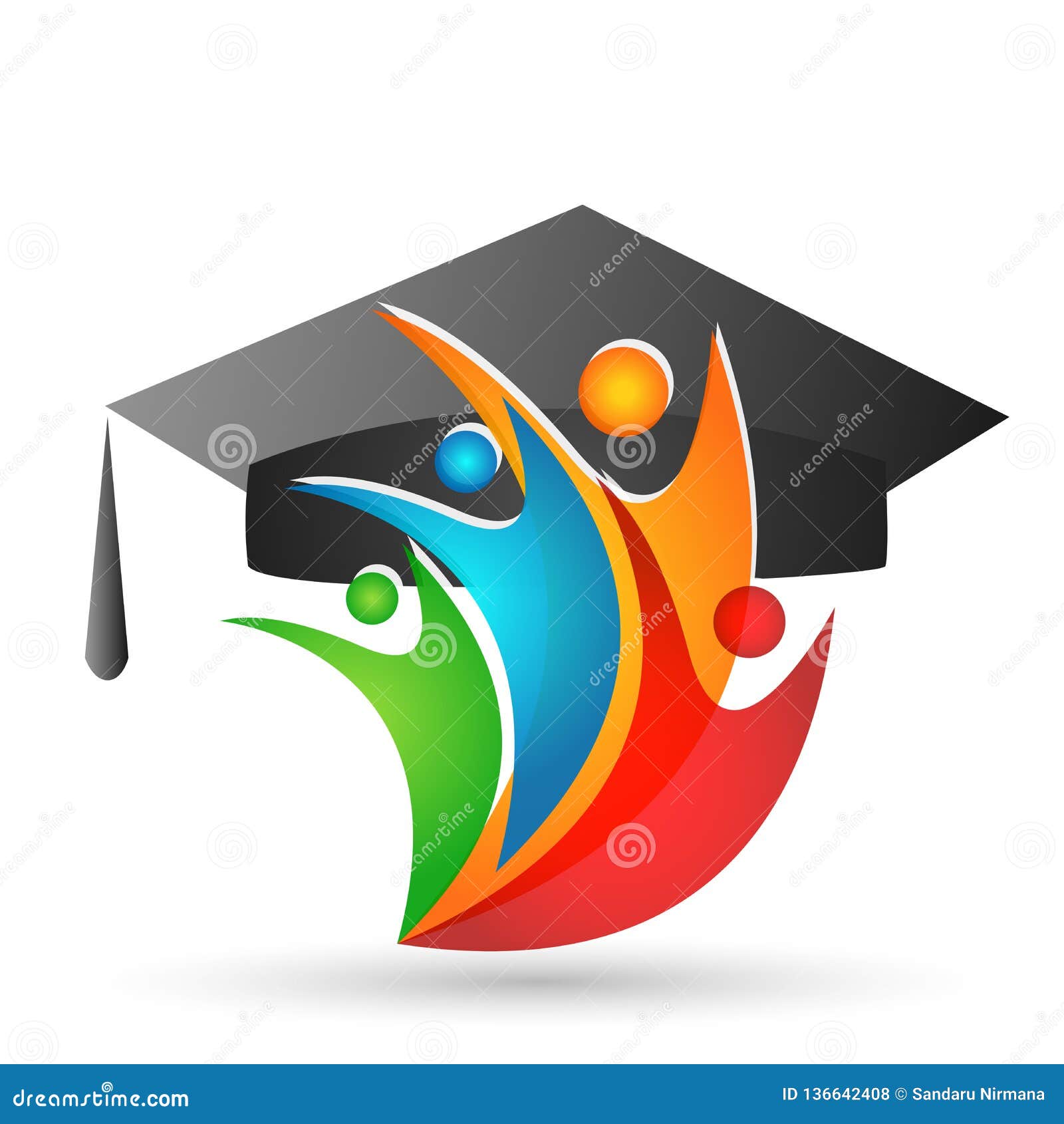 Graduates People Globe Logo Icon Successful Graduation Students ...