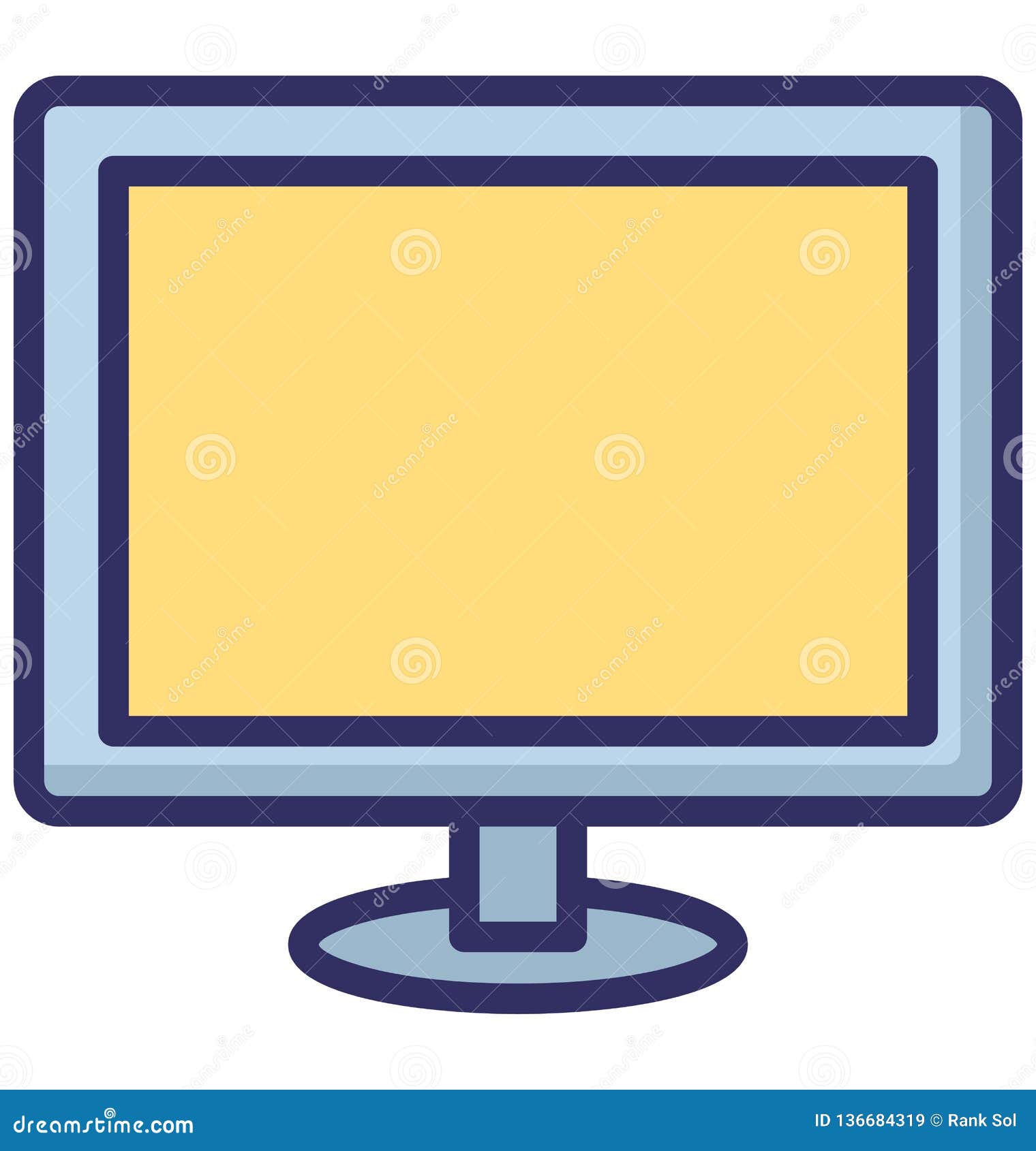 Computer Monitor, Flat Screen Isolated Vector Icon Which Can Be Easily ...