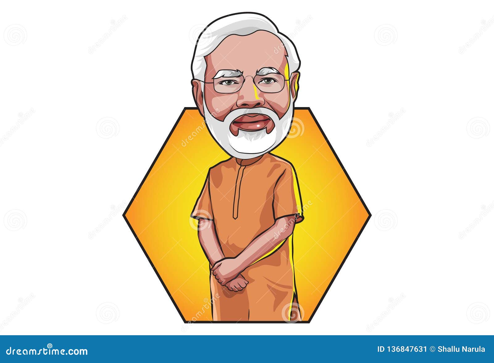Cartoon Illustration Of Narendra Modi | CartoonDealer.com #136847631