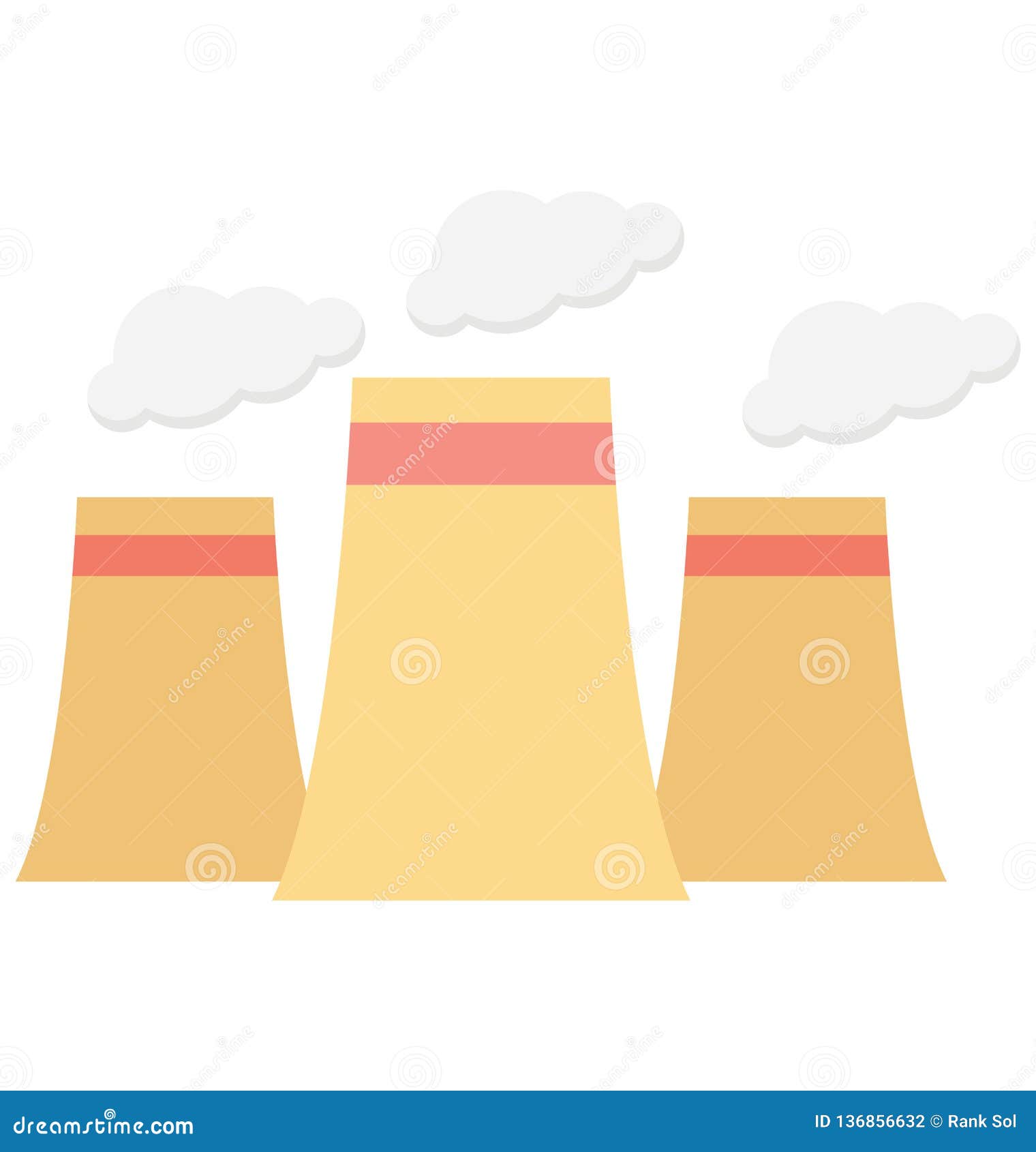 Nuclear Plant Color Vector Icon Which Can Be Easily Modified or Edit ...