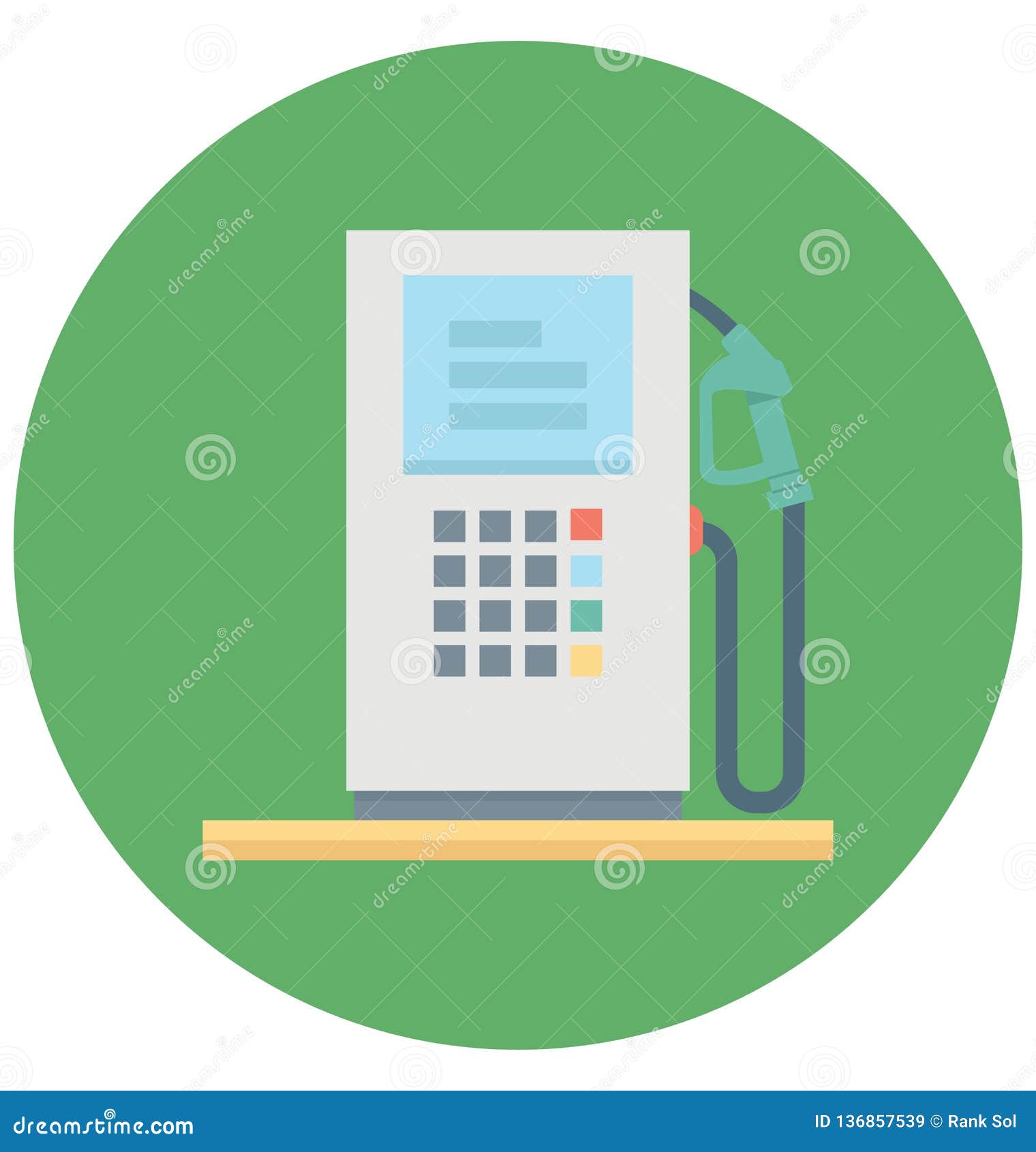 Filling Station Color Vector Icon Which Can Be Easily Modified or Edit ...