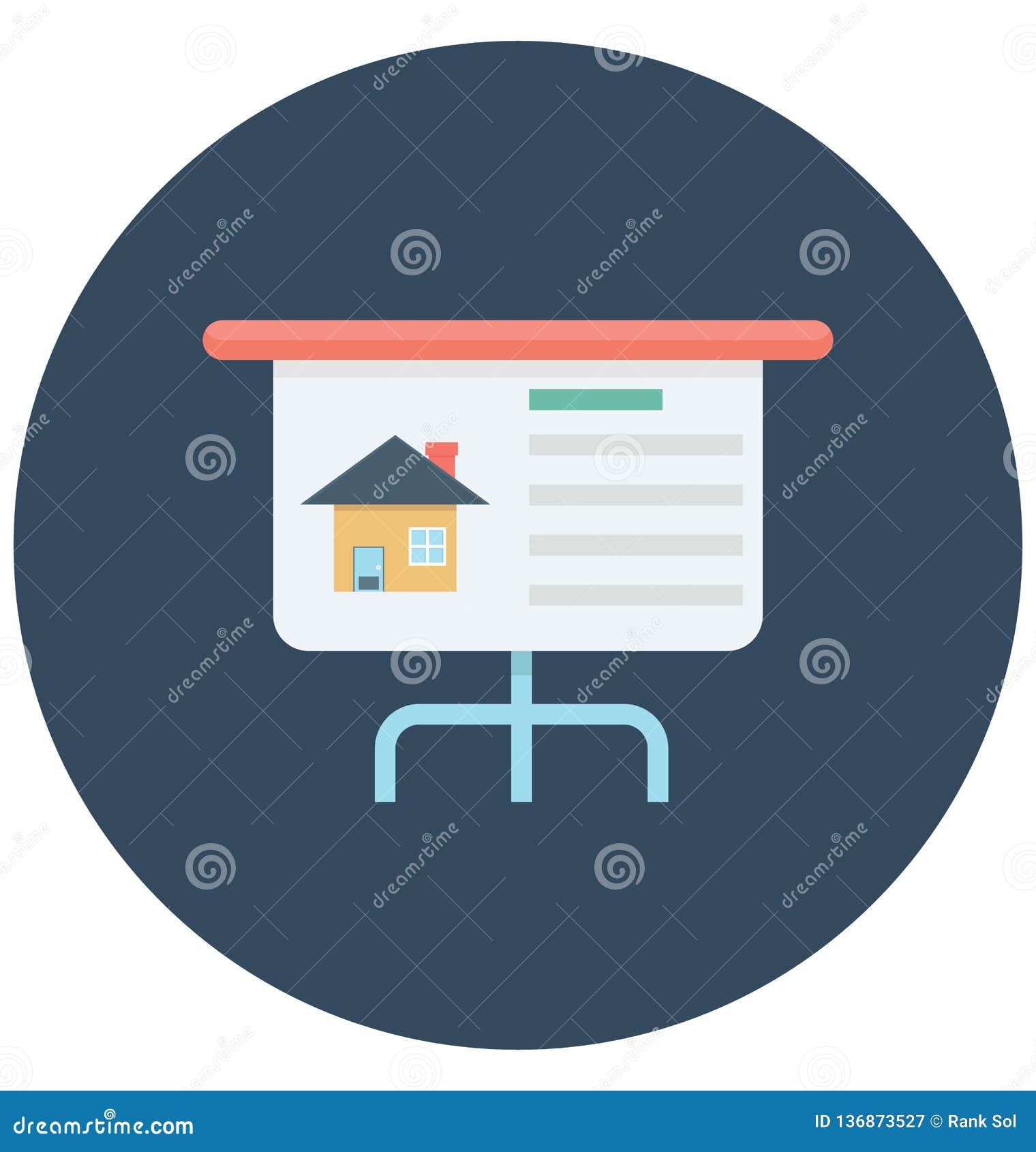Property Presentation Color Vector Icon Which Can Be Easily Modified or ...