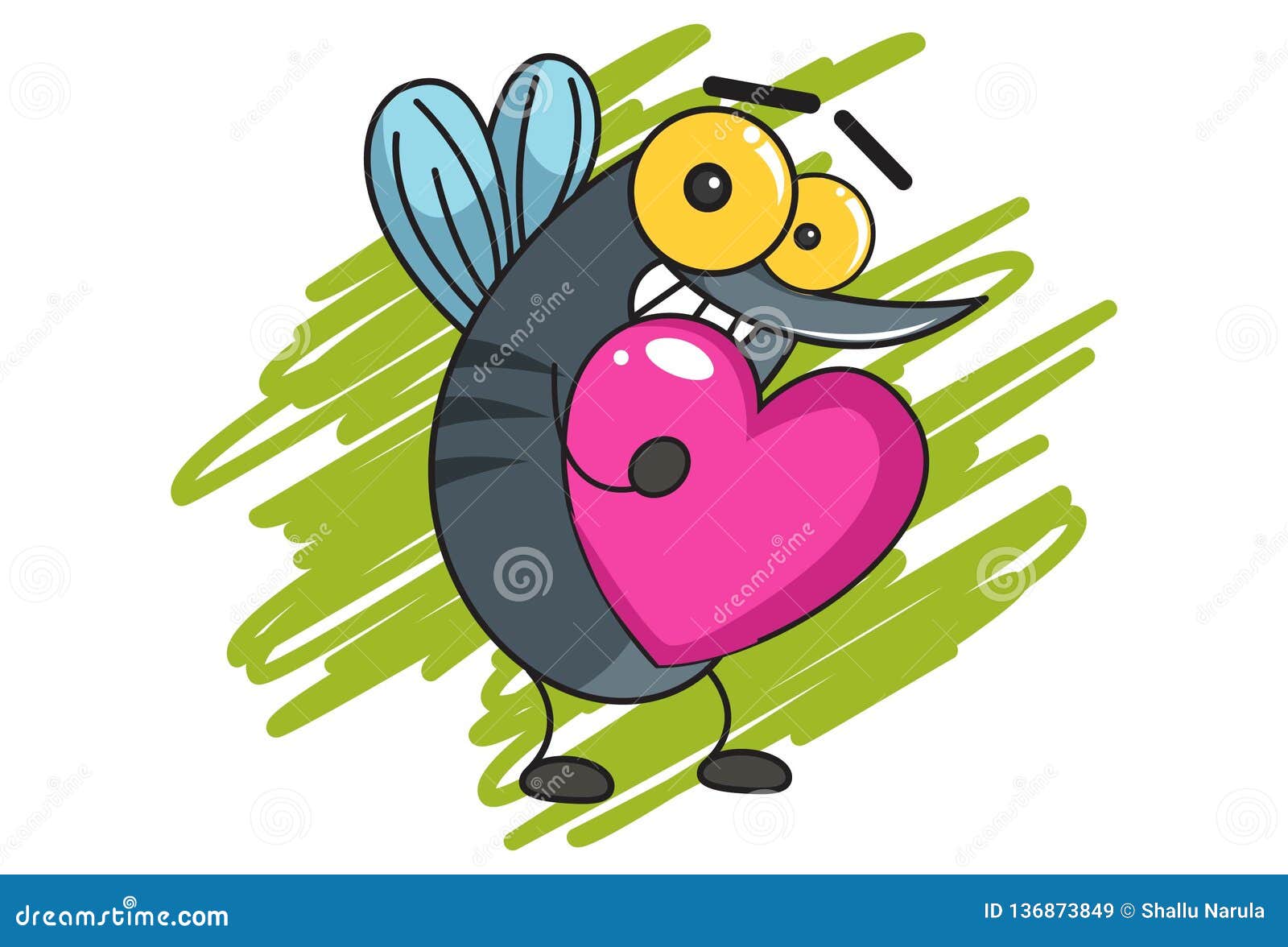 Illustration of Cute Cartoon Mosquito Stock Vector - Illustration of ...