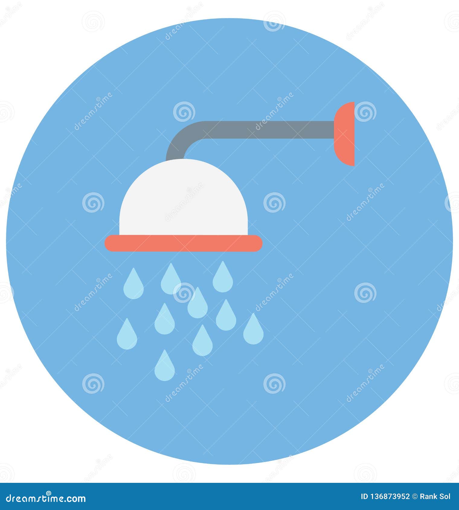 Shower Color Vector Icon Which Can Be Easily Modified or Edit Stock ...
