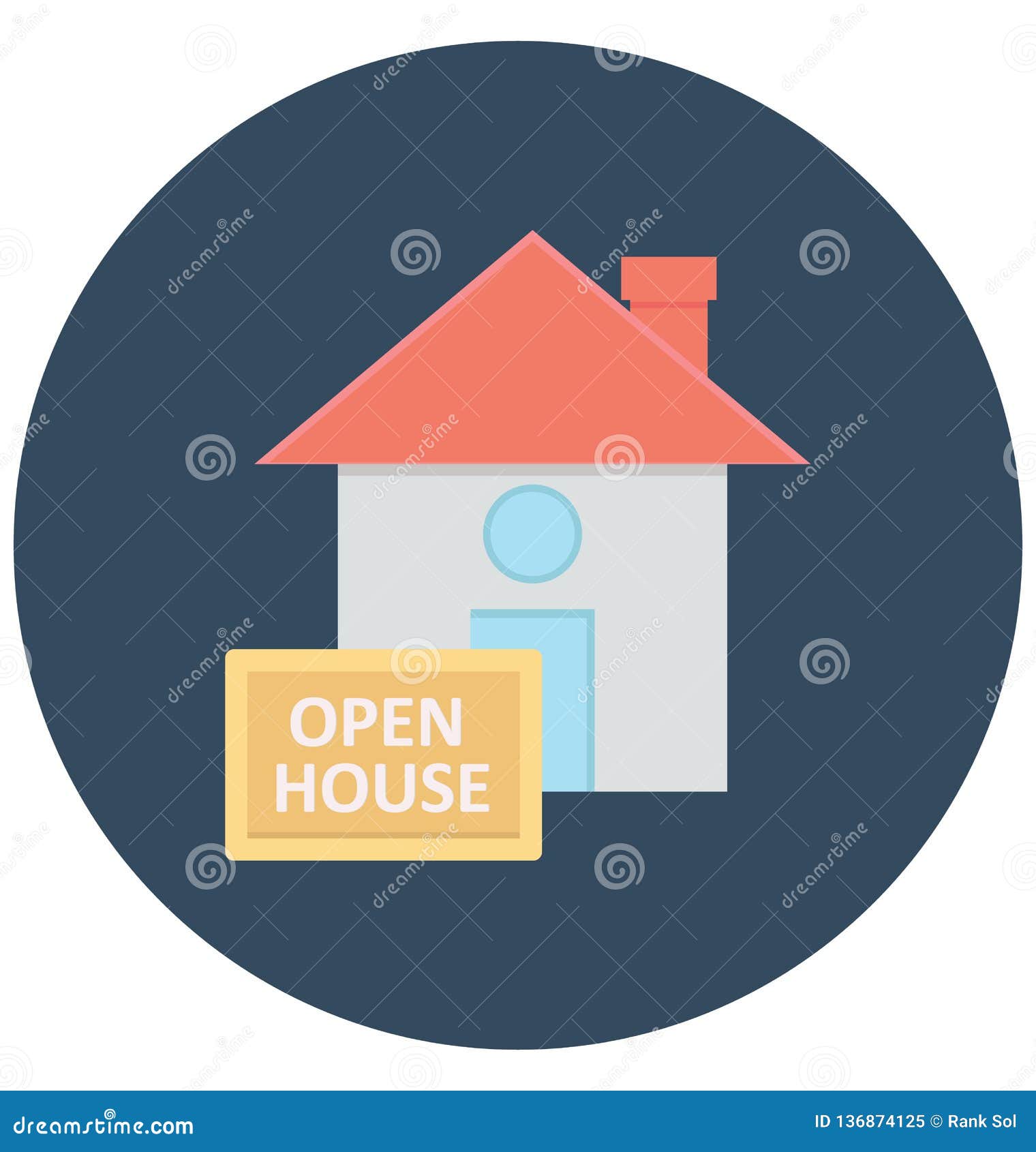 Open House Color Vector Icon Which Can Be Easily Modified or Edit Stock ...