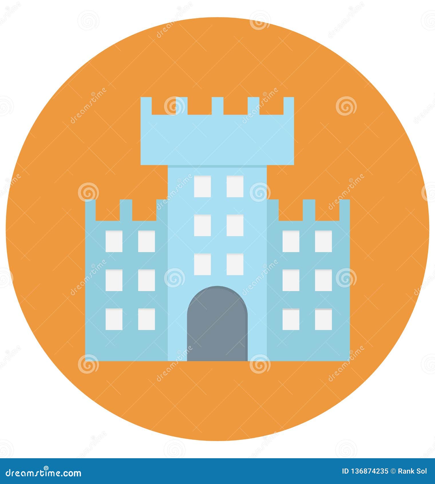 Castle Color Vector Icon Which Can Be Easily Modified or Edit Stock ...