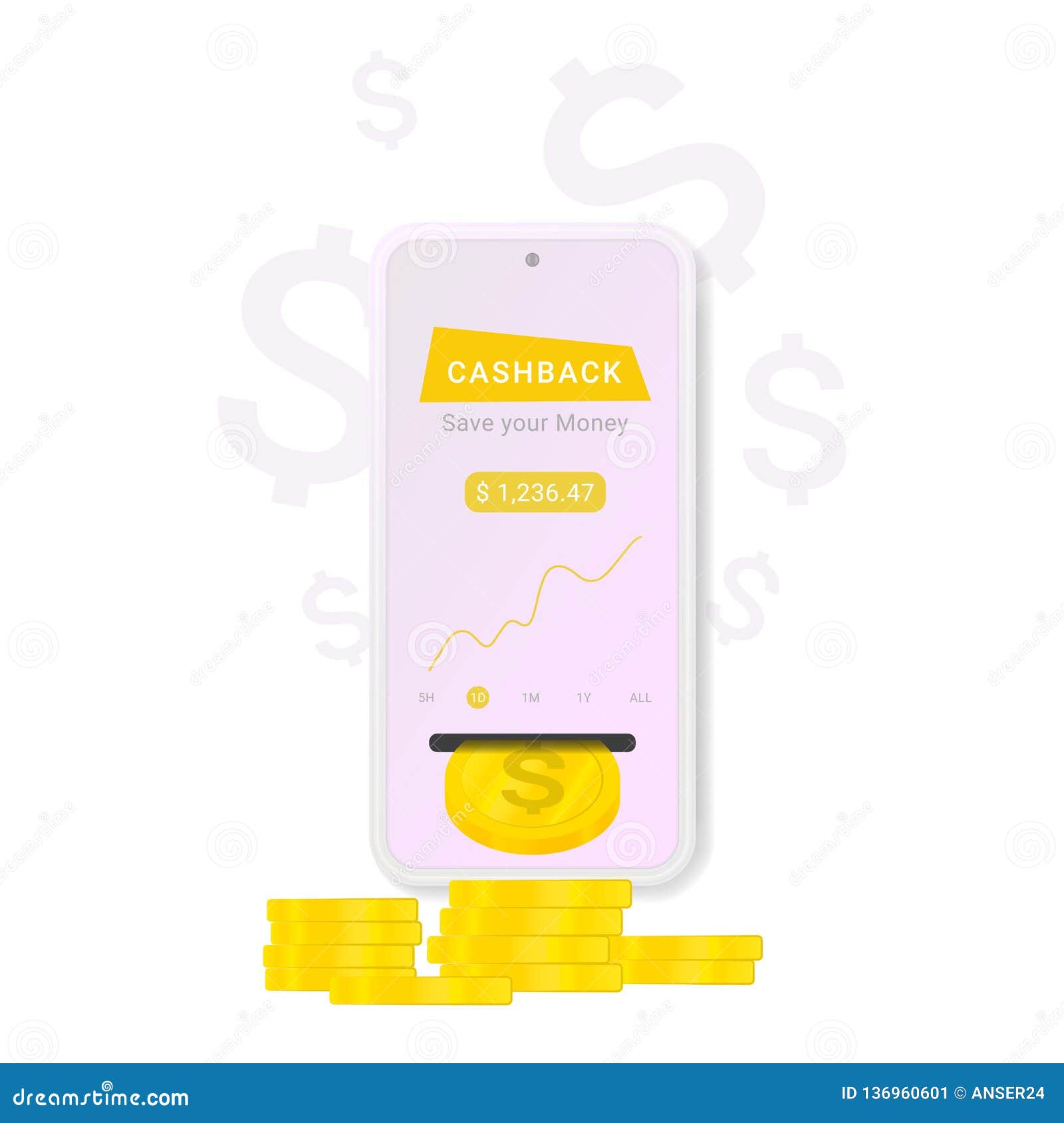 Cashback Icon Vector, Return Money, Cash Back Rebate For Graphic Design ...