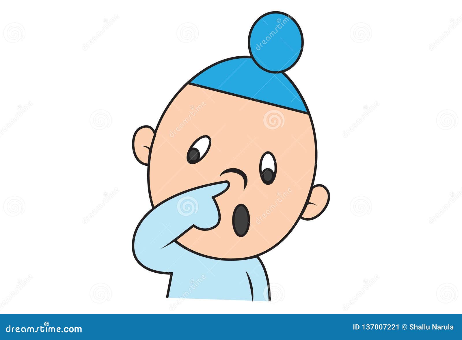 Man Poking In Nose Use Finger Male Cleans Nasal Passages Silhouette ...