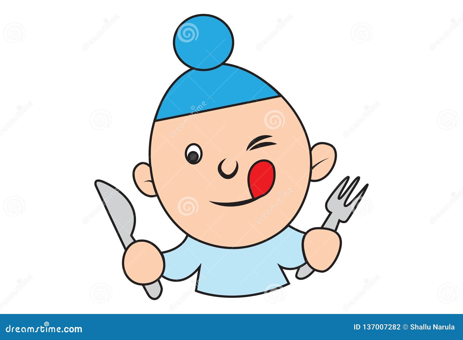 Cartoon Illustration Of Cute Sardar Baby | CartoonDealer.com #137007282