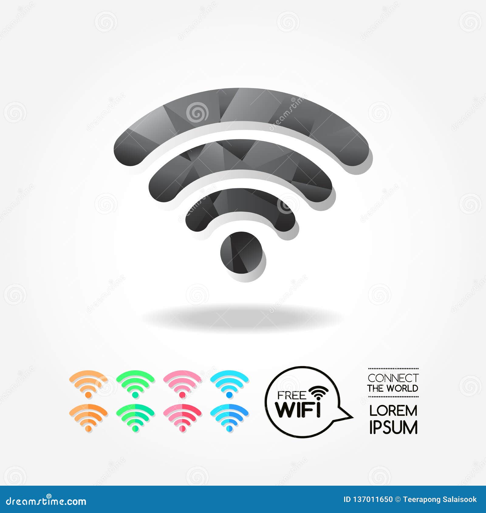 Colorful Wireless Cover the World Deep Black Concept Stock Vector ...