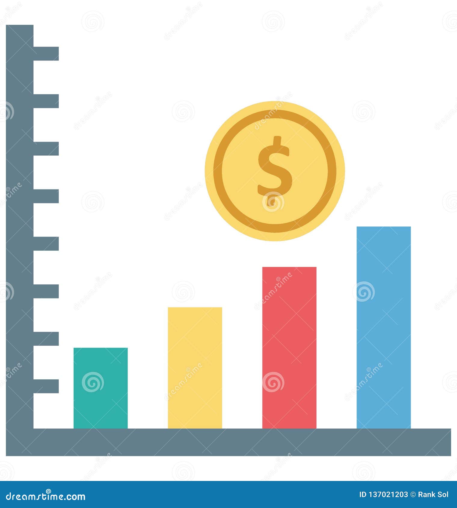 Graph Report Color Icon Isolated and Vector that Can Be Easily Modified ...