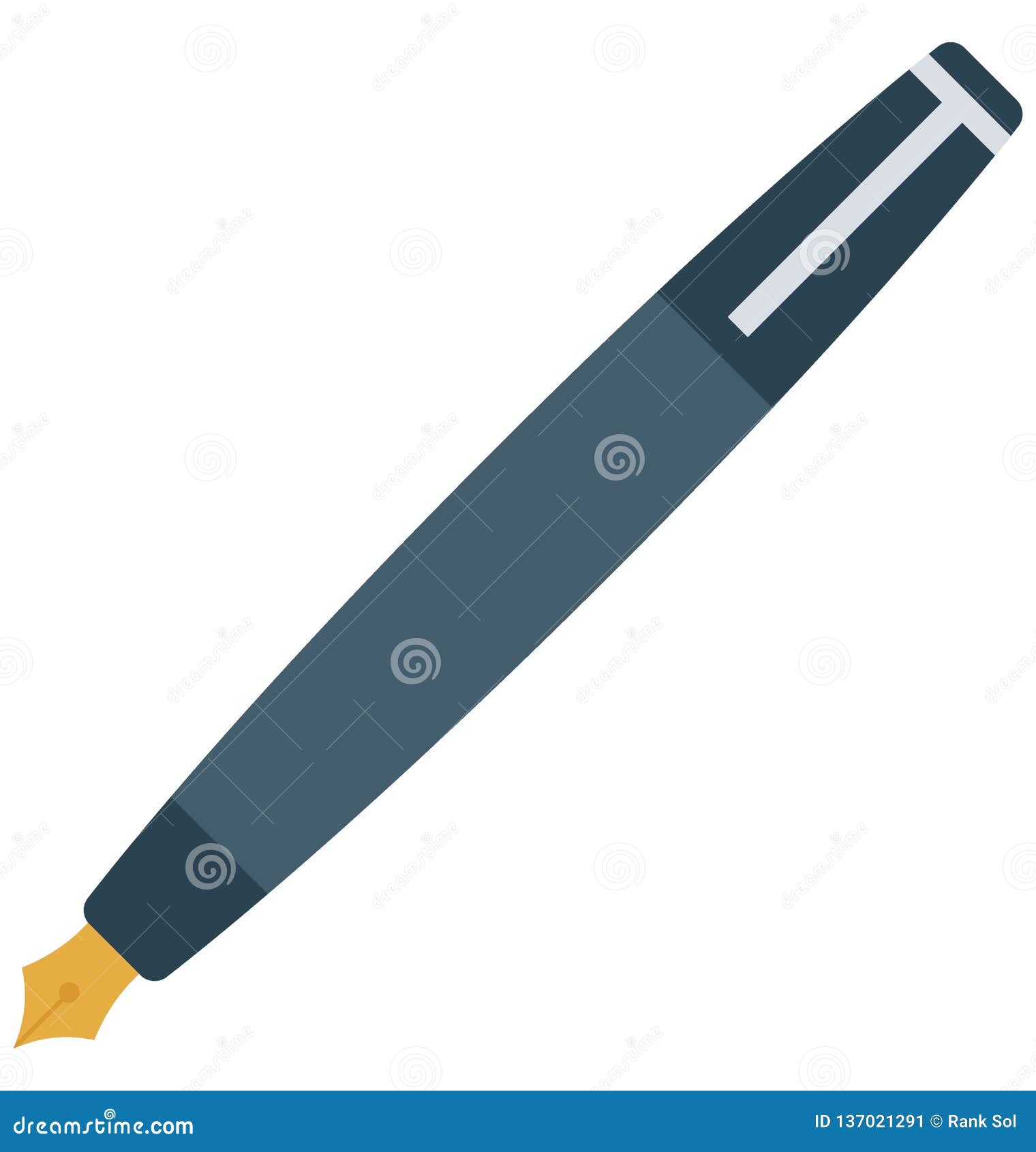 Fountain Pen Color Icon Isolated and Vector that Can Be Easily Modified ...