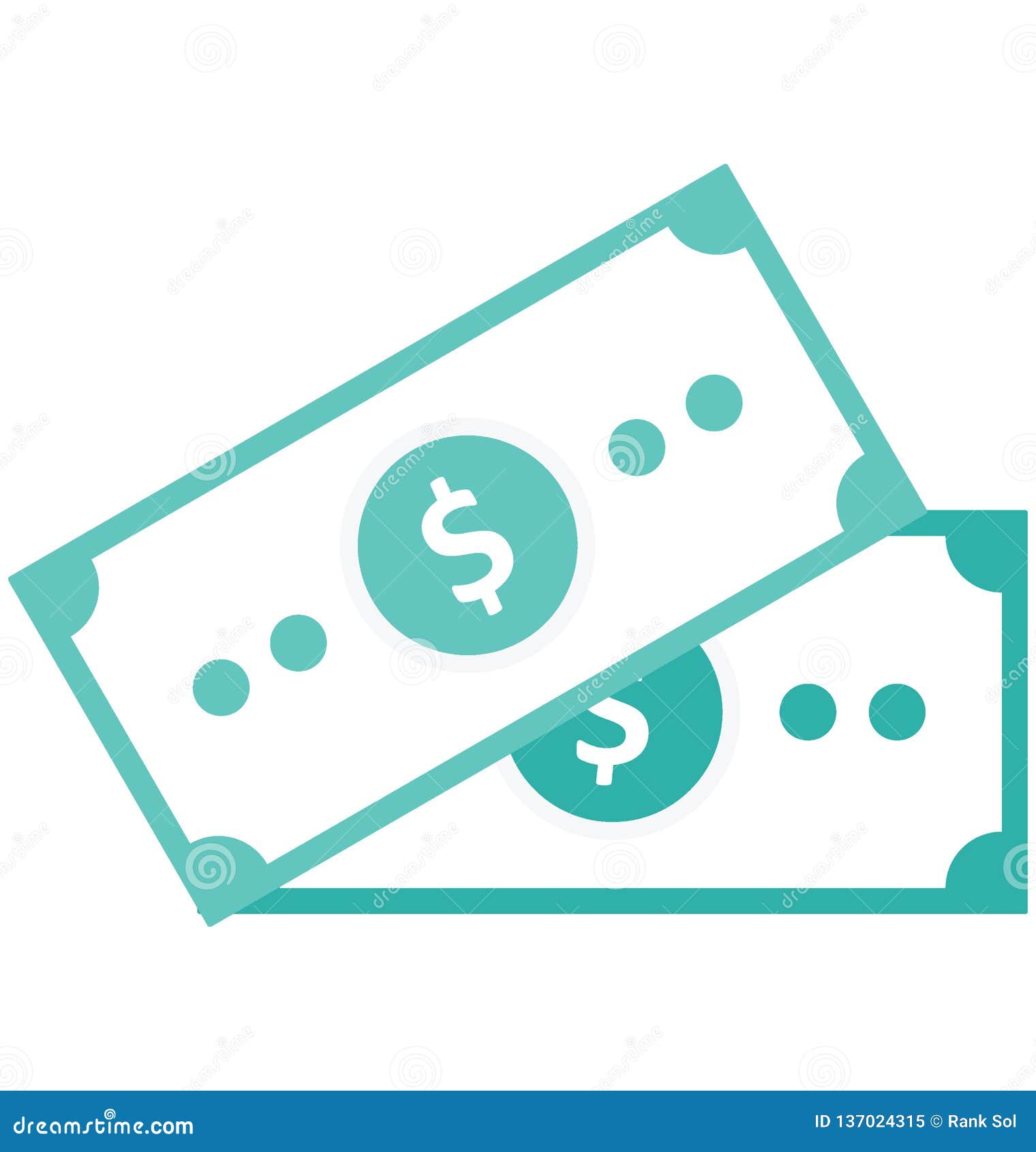 Banknote Color Icon Isolated and Vector that Can Be Easily Modified or ...