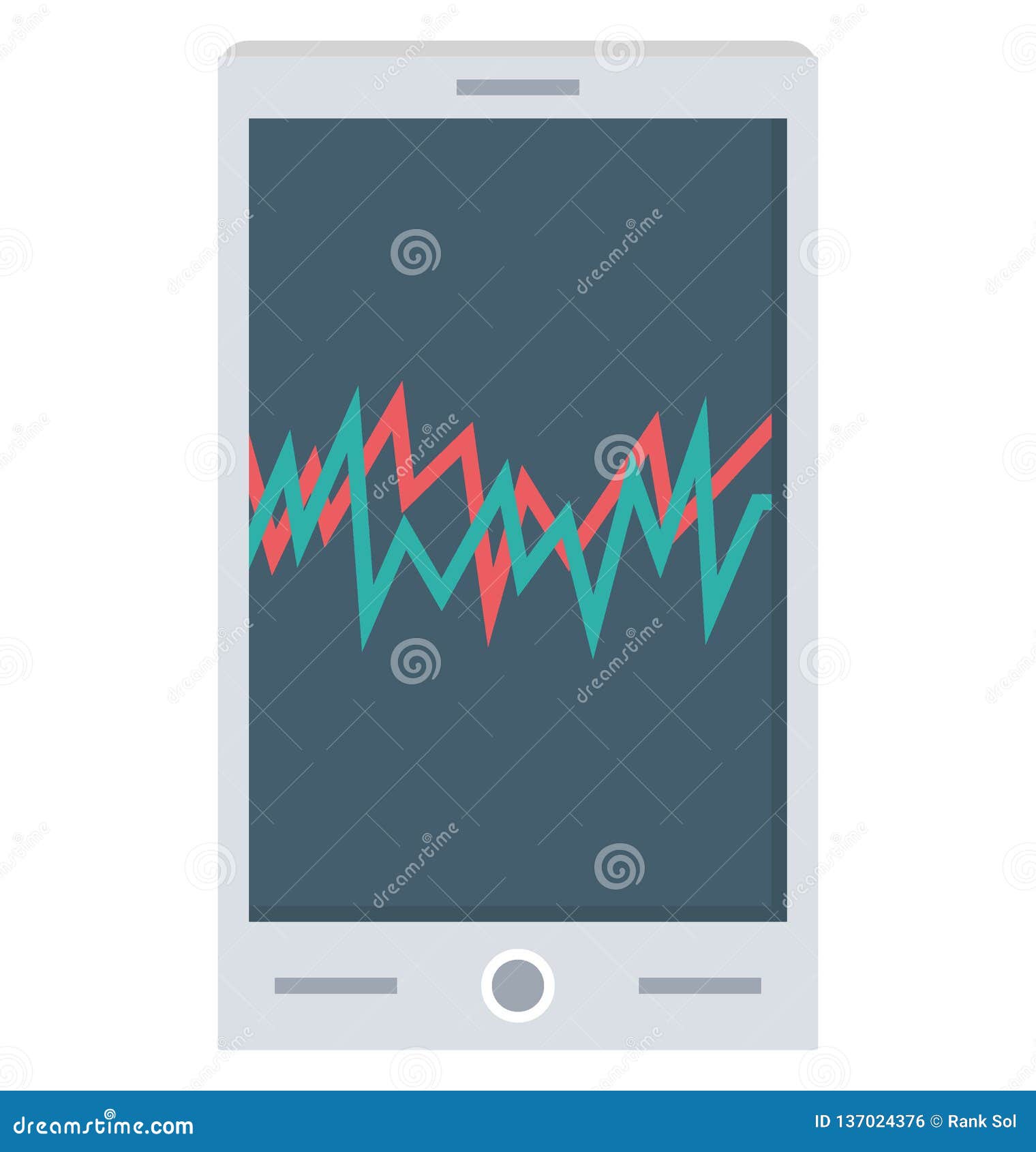 Mobile Graph Color Icon Isolated and Vector that Can Be Easily Modified ...