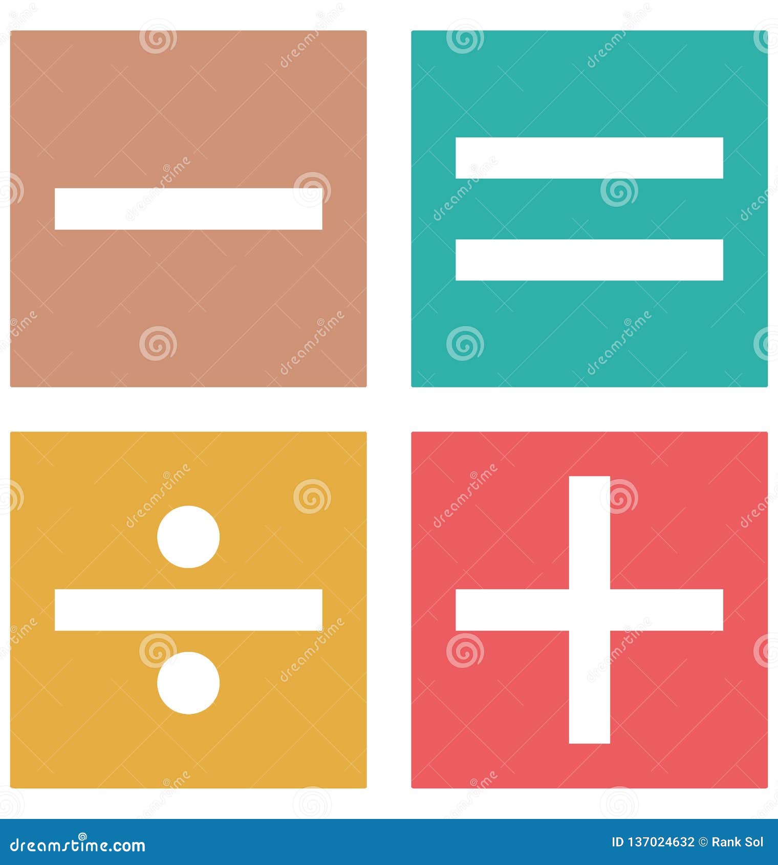 Mathematical Symbols Color Icon Isolated and Vector that Can Be Easily ...