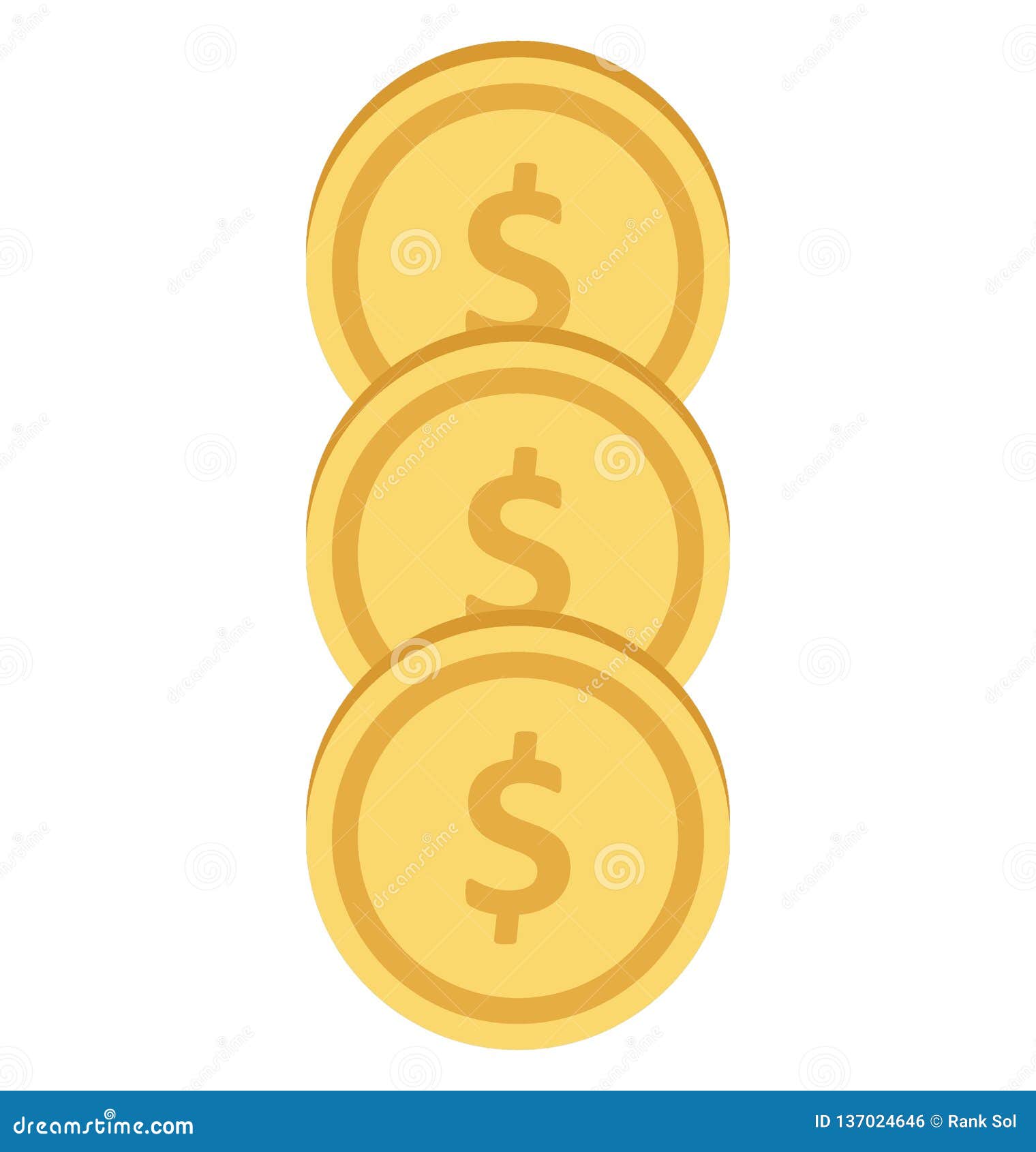 Dollar Color Icon Isolated and Vector that Can Be Easily Modified or ...