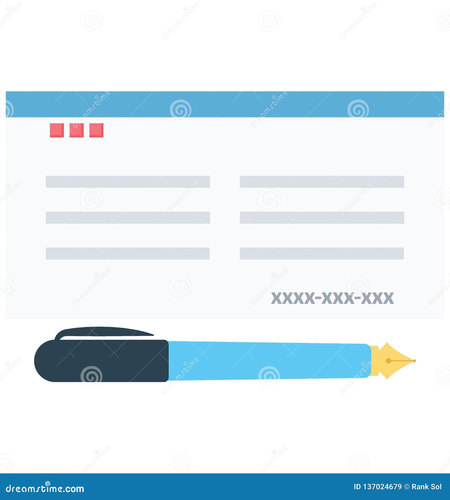 Bank Cheque Color Icon Isolated and Vector that Can Be Easily Modified ...