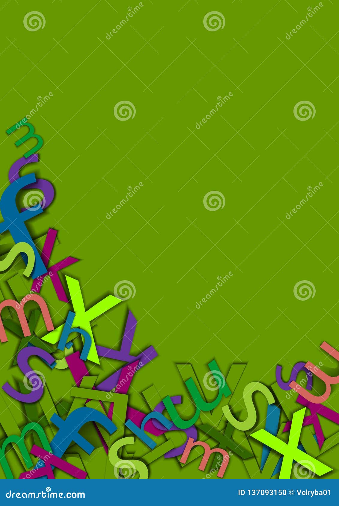Green Background Letters Type Stock Vector - Illustration of learn ...