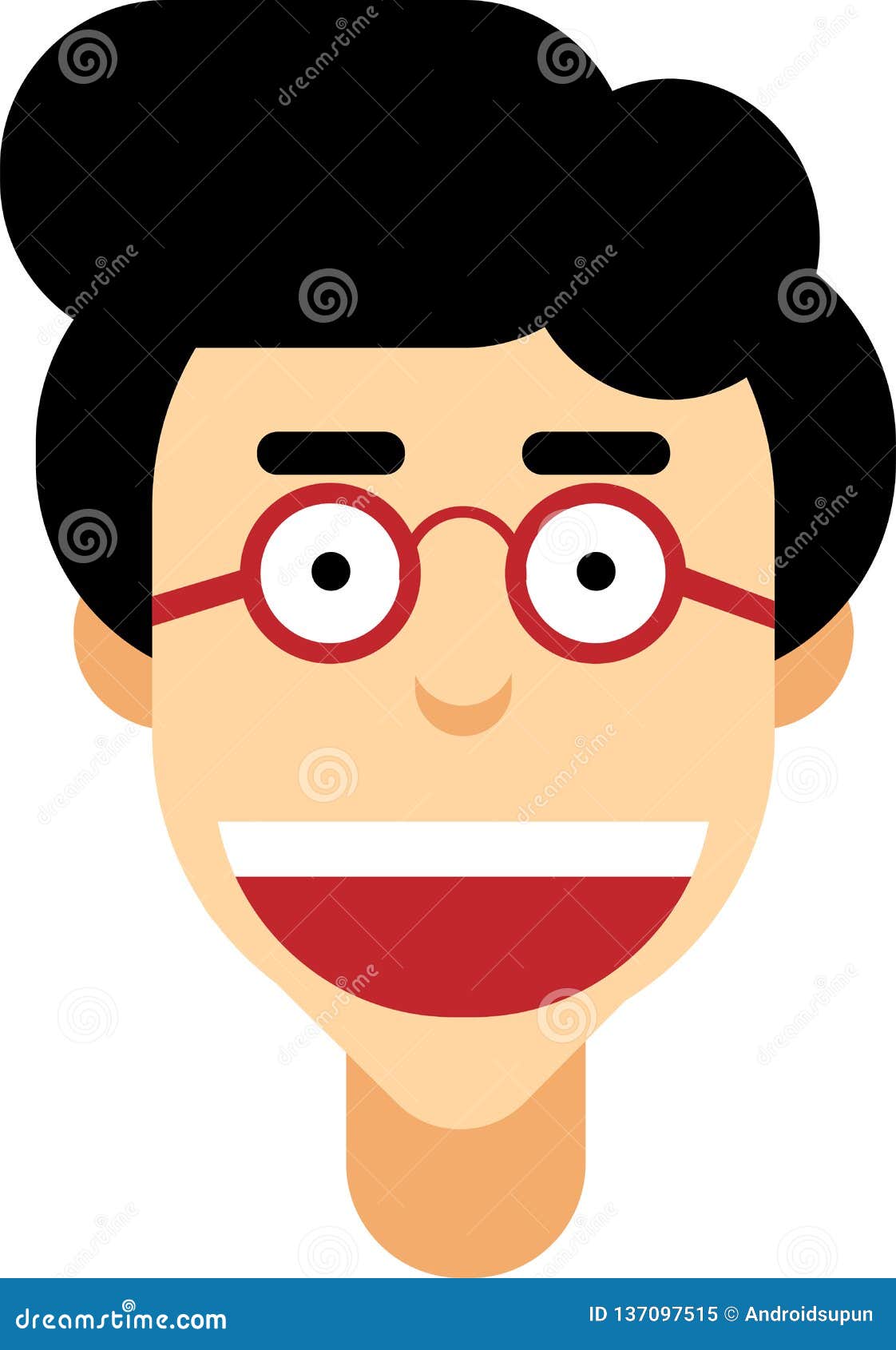 Flat Design Professional Cartoon Face Stock Vector - Illustration of ...