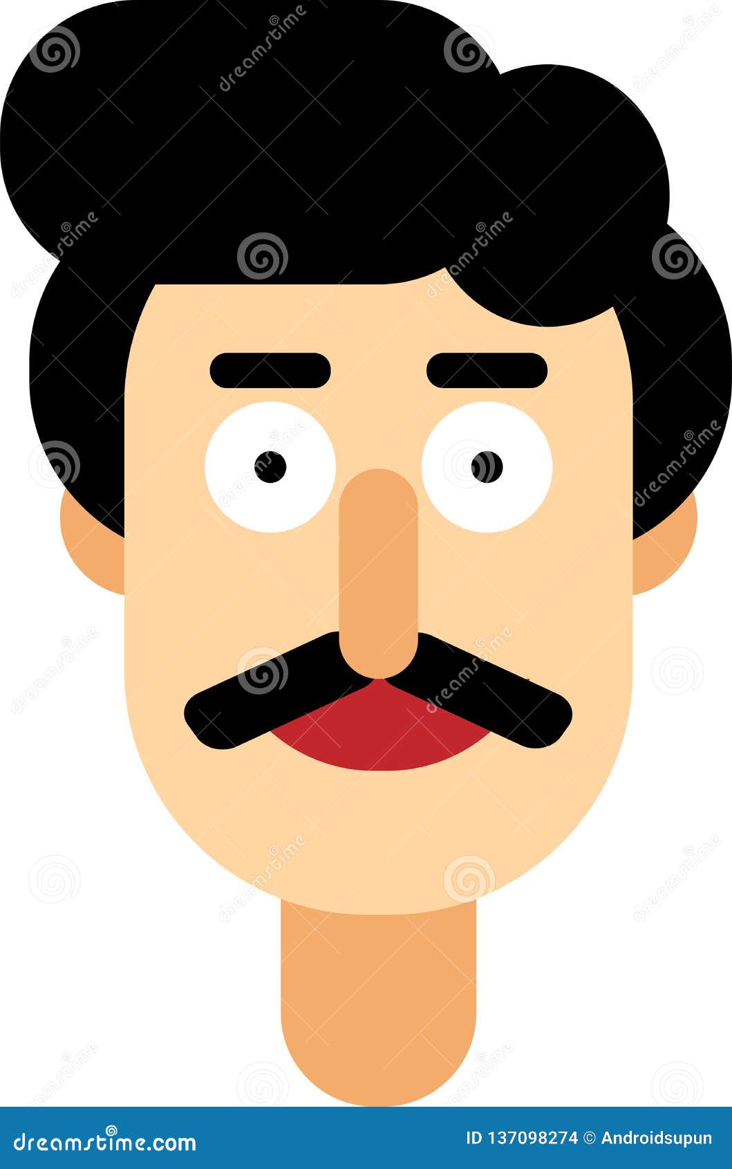 Flat design cartoon face stock vector. Illustration of flat - 137098274