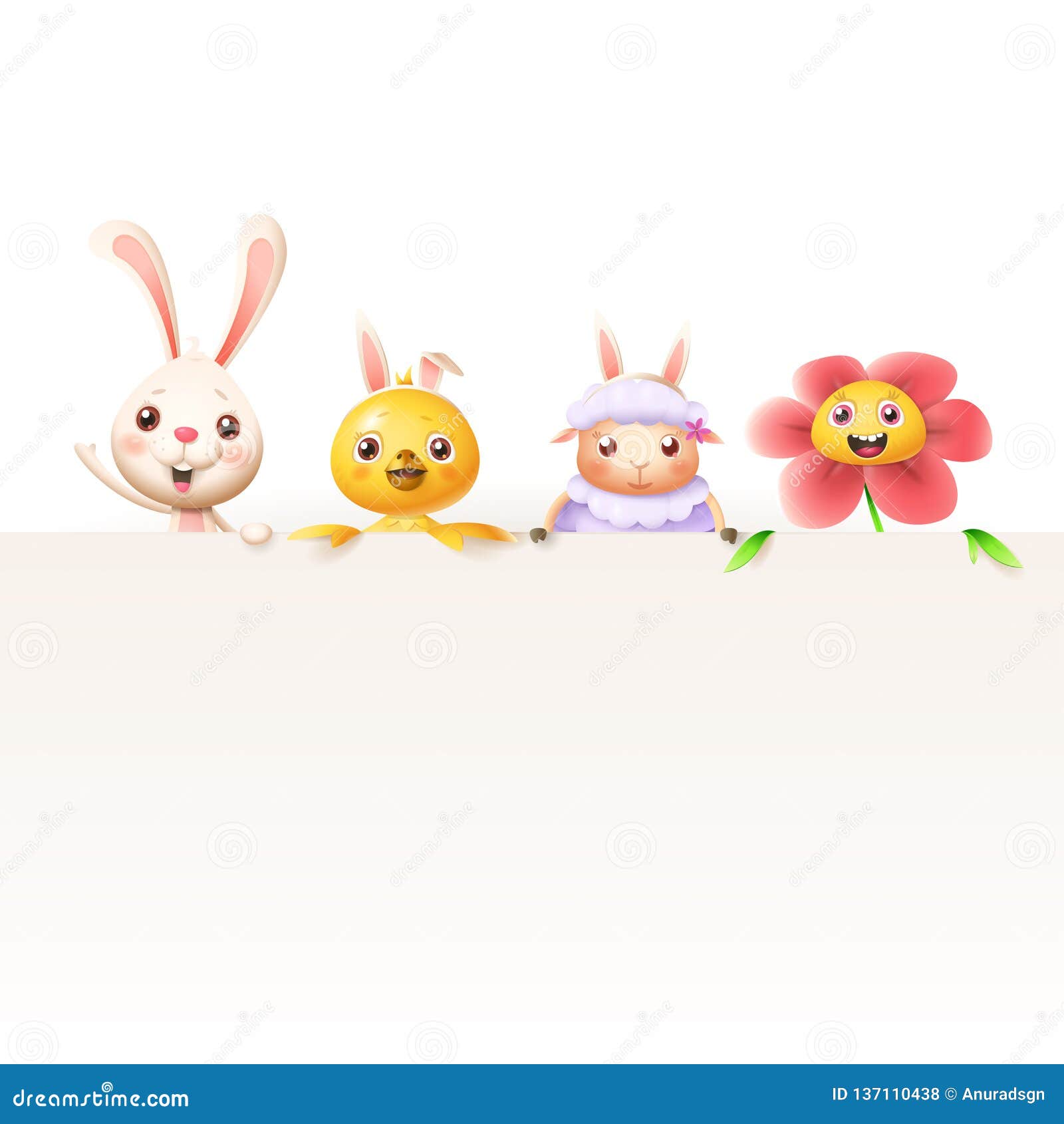 Set Of Easter Characters. Vector Cute Cartoons | CartoonDealer.com ...